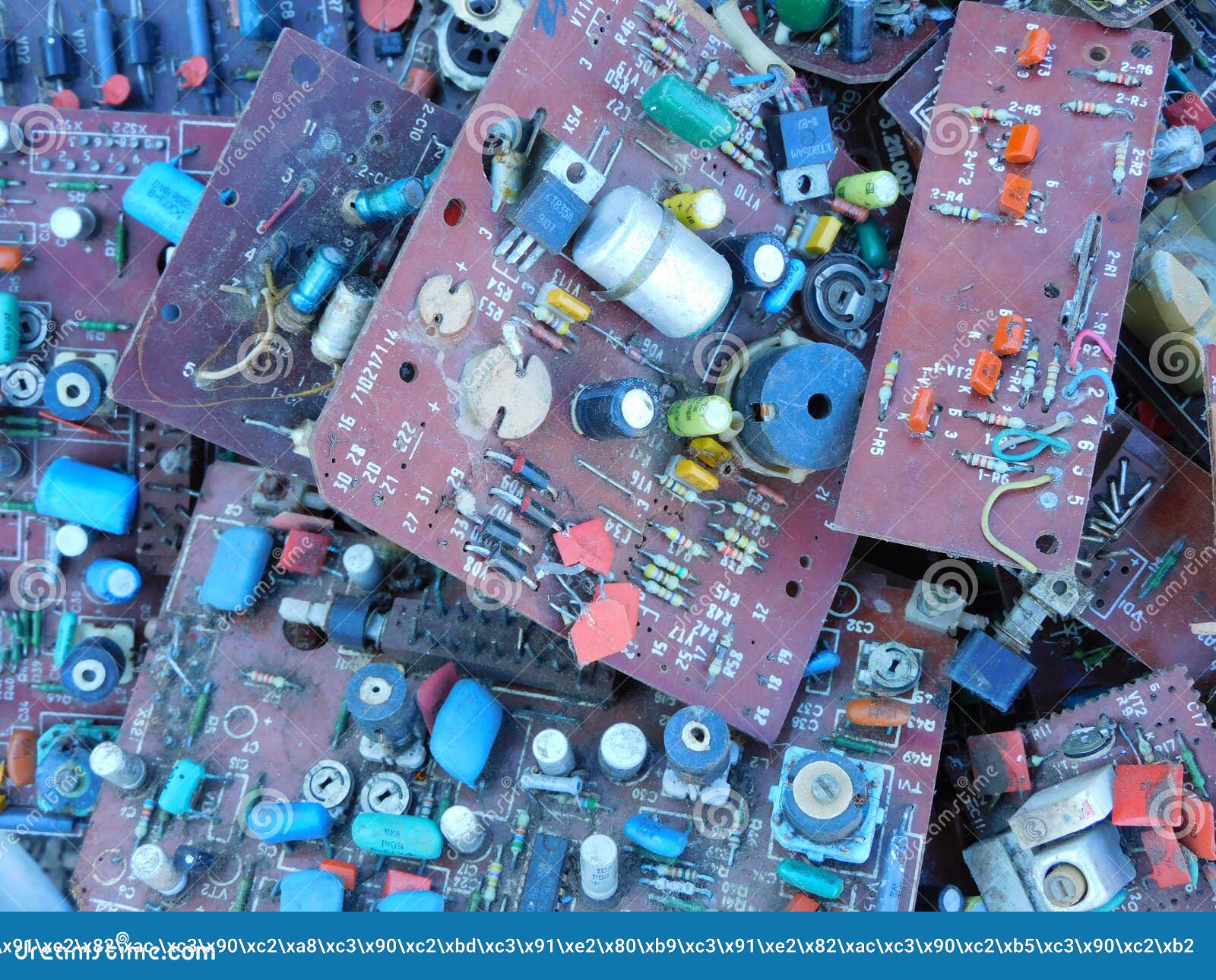 Soviet Printed Circuit Boards with Radio Components Stock Photo - Image ...