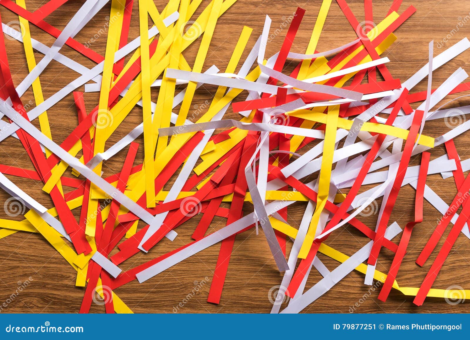 Scrap Paper is Cut with Scissors on the Table Wooden Stock Image ...
