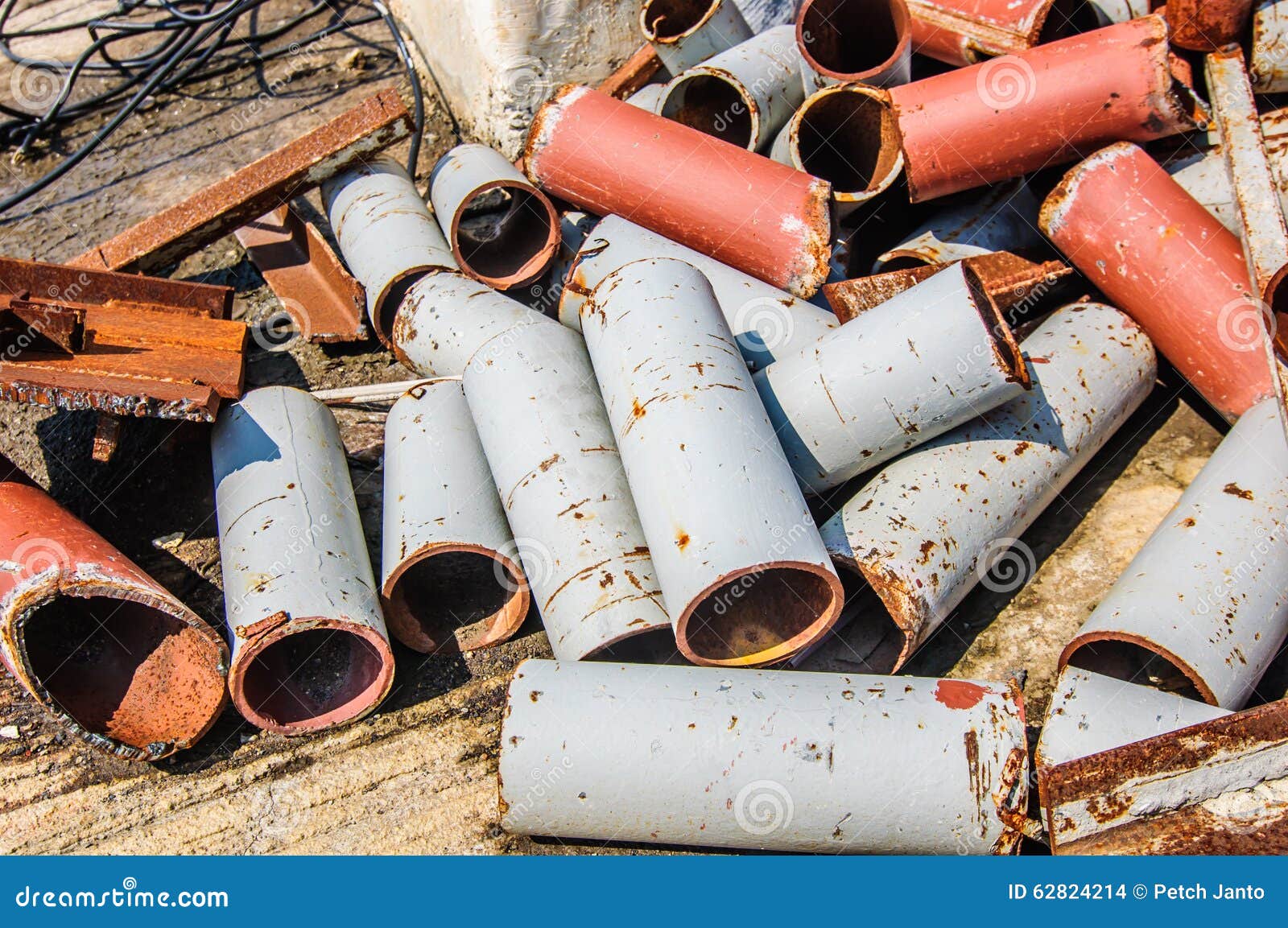 Scrap Piping in Construction Stock Photo - Image of industrial, large ...