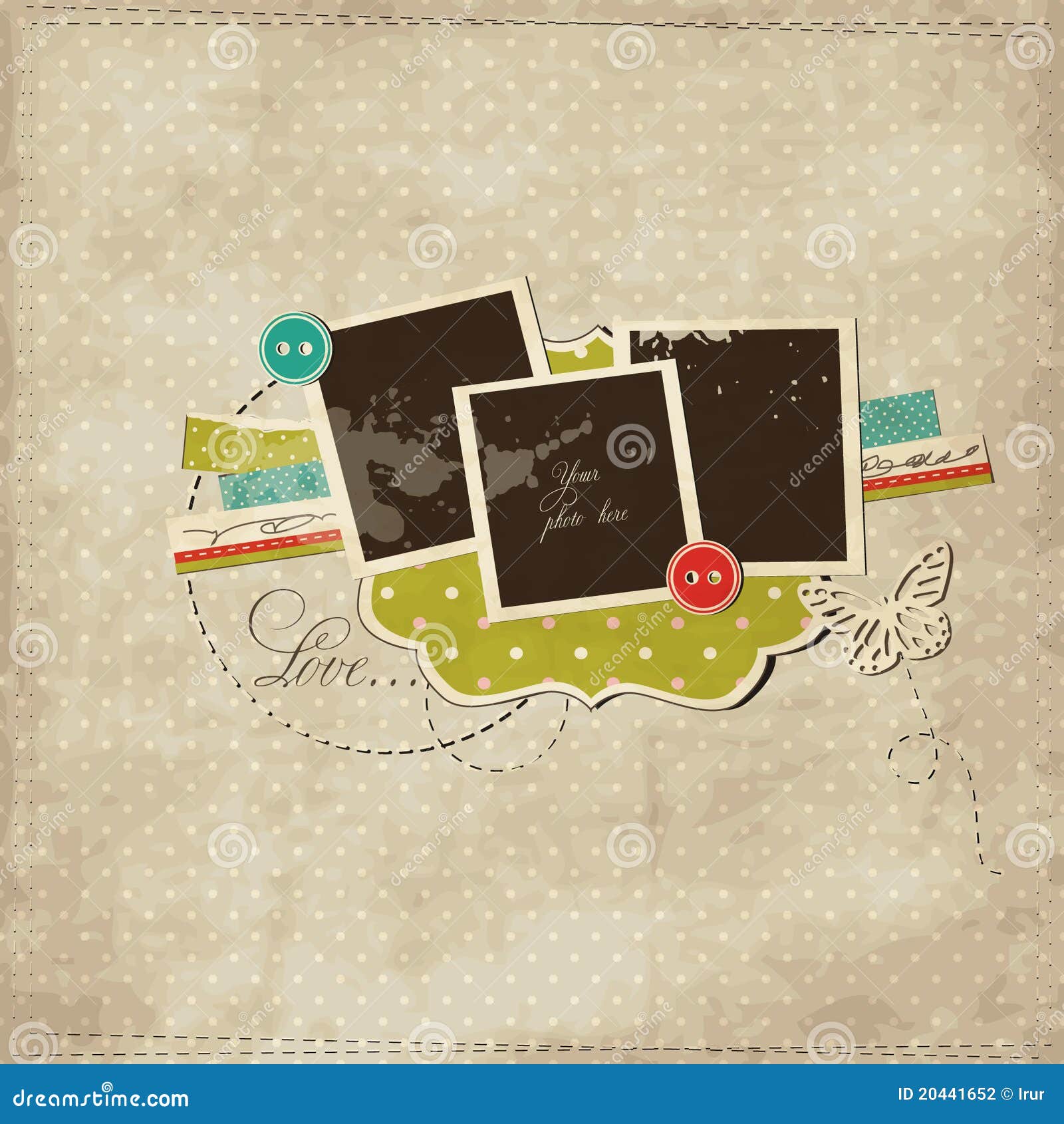 Scrap Template with Photo Frames Stock Vector - Illustration of scrap ...
