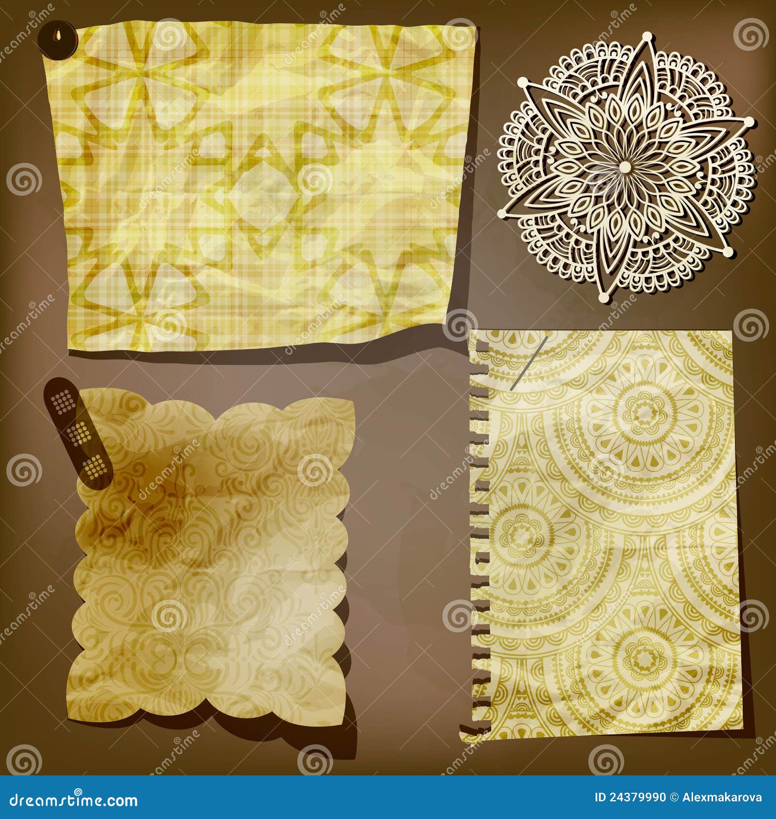 Scrap Template of Vintage Paper Stock Vector - Illustration of eastern ...