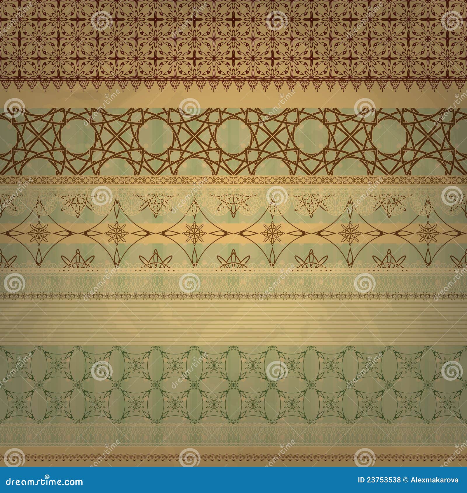 Scrap Template, Vintage Seamless Patterns Stock Vector - Illustration ...