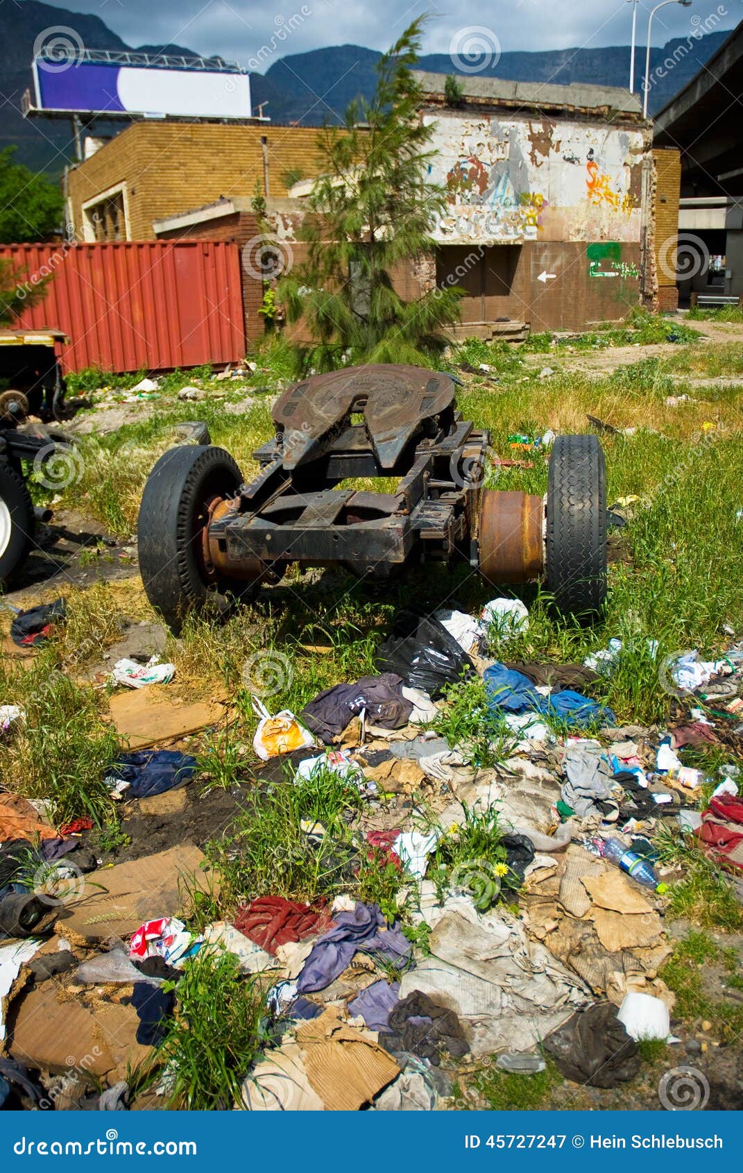 Scrap trailor chassis stock image. Image of construction - 45727247