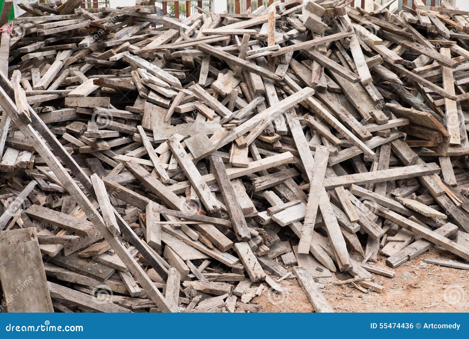 A Scrap Wood Pile with Protruding Rusty Nails Stock Photo - Image of ...