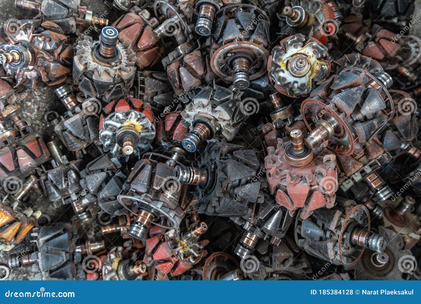 Scrap Yard of Alternator Rotor Rotates Inside Stator Stock Photo ...