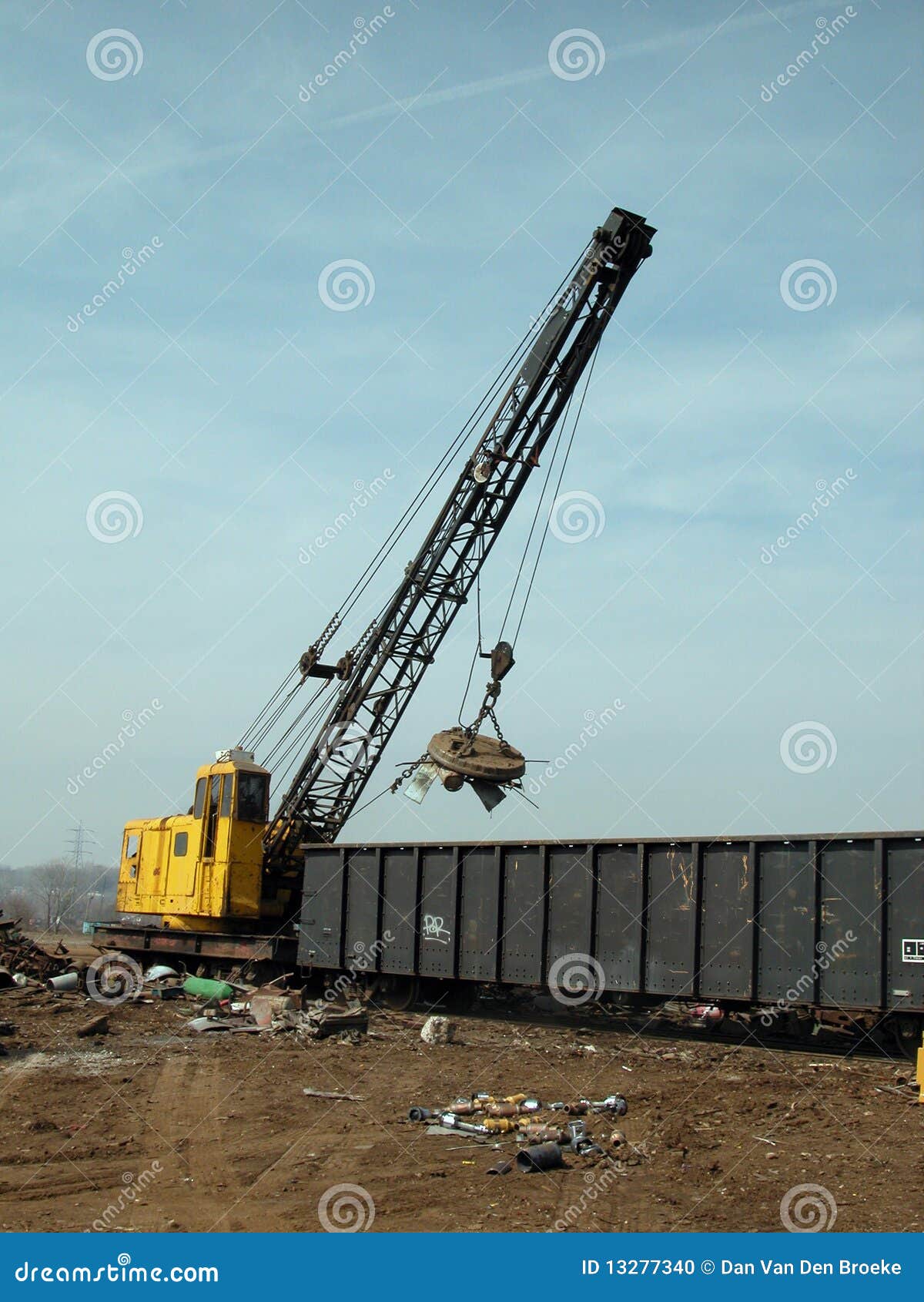 Scrap Yard Crane with Magnet Stock Photo - Image of equipment ... Scrap Yard Crane with Magnet Stock Photo - Image of equipment ...