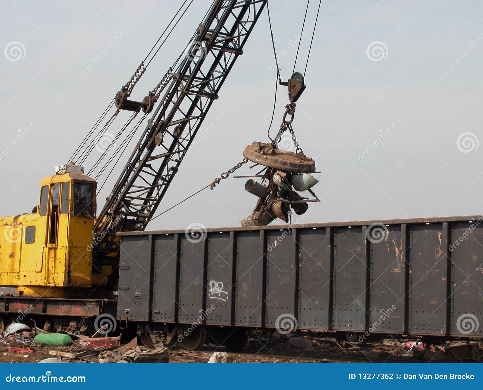 Scrap Yard Crane with Magnet Stock Photo - Image of equipment, recycle ... Scrap Yard Crane with Magnet Stock Photo - Image of equipment, recycle ...