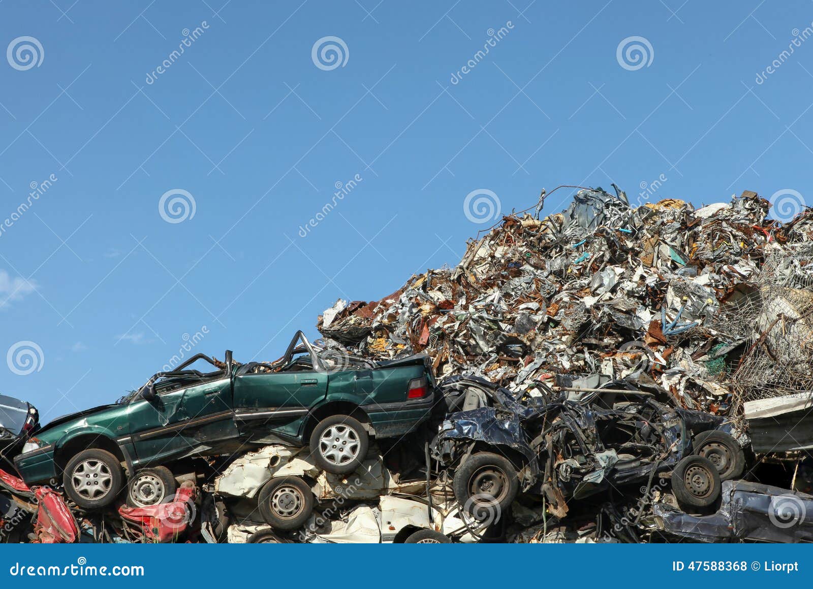Scrap Yard with Crushed Cars Stock Photo - Image of crushed, recycle ...