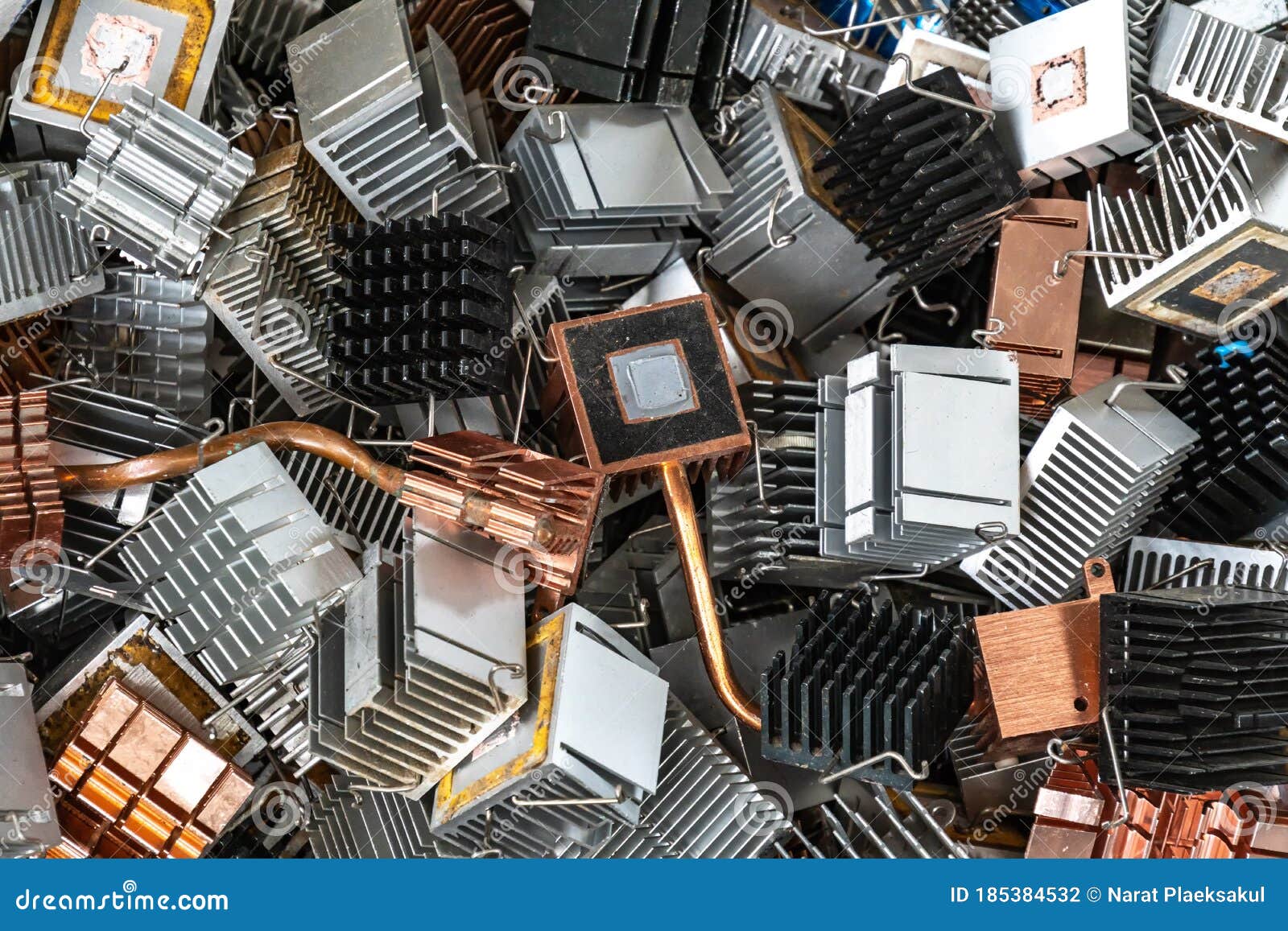 Scrap Yard Electronic Waste for Recycling with Selective Focus. Stock ...