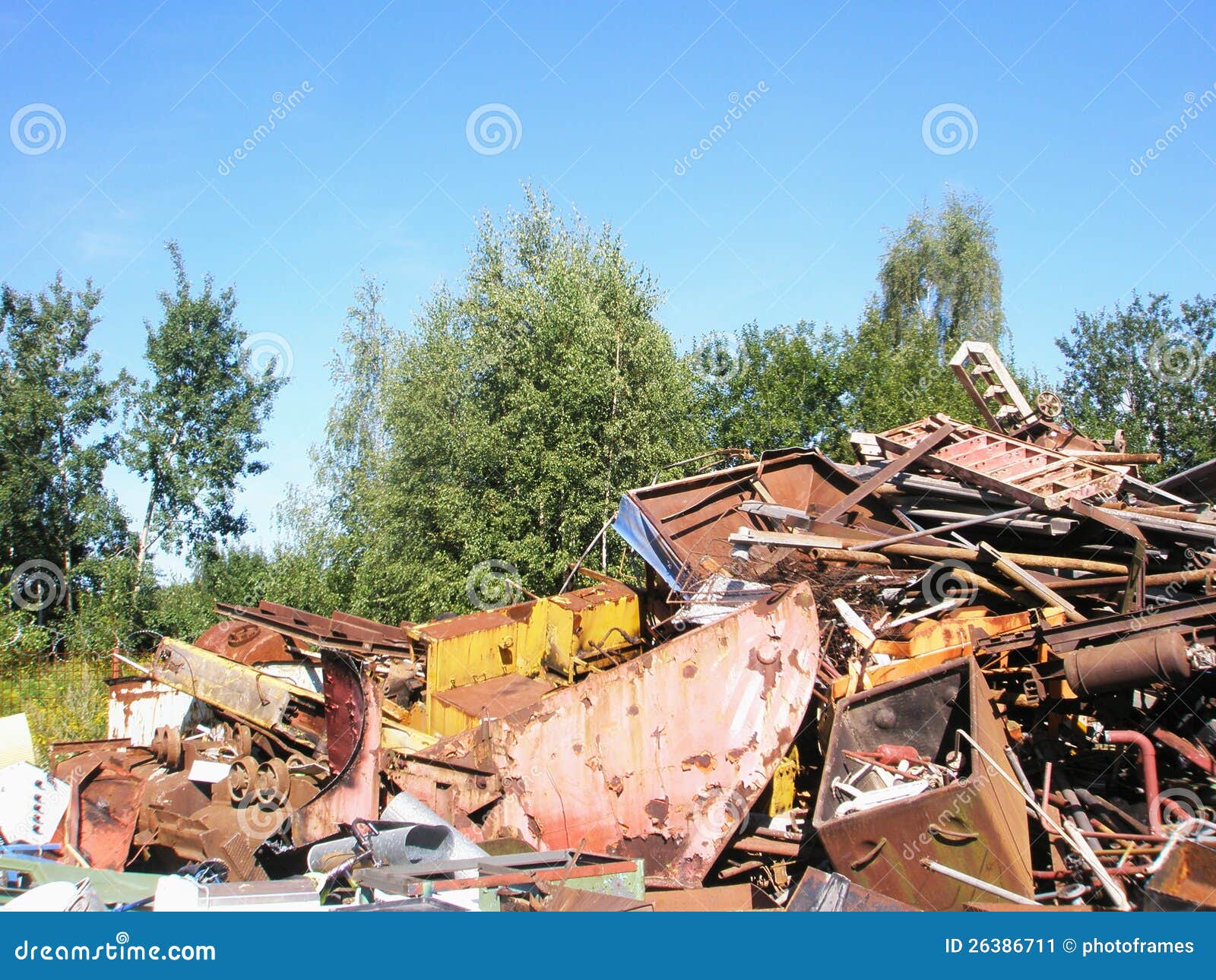Scrap yard metal junk stock image. Image of discarded - 26386711