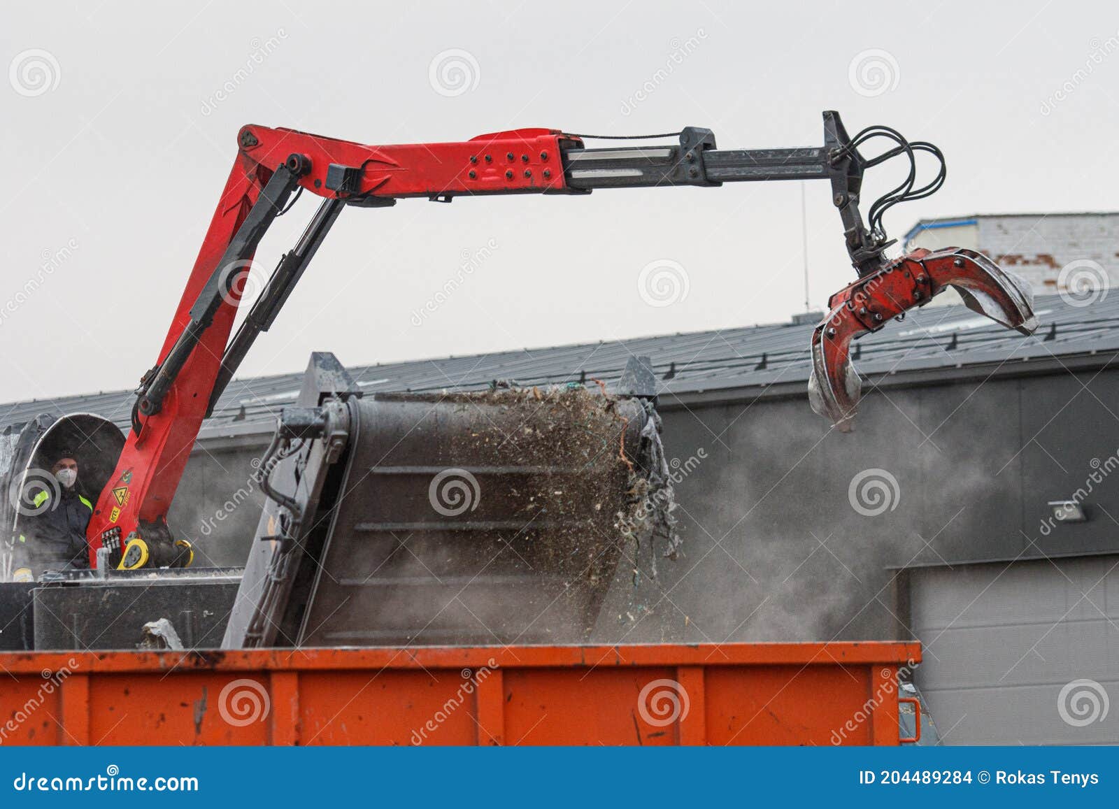 Scrap Yard. Metal and Waste Shredding System Stock Photo - Image of ...