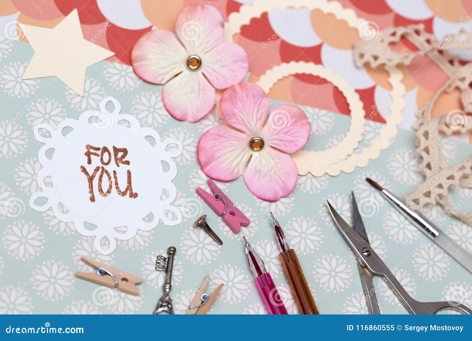 Scrapbook - Process of Creating a Postcard Stock Image - Image of ...