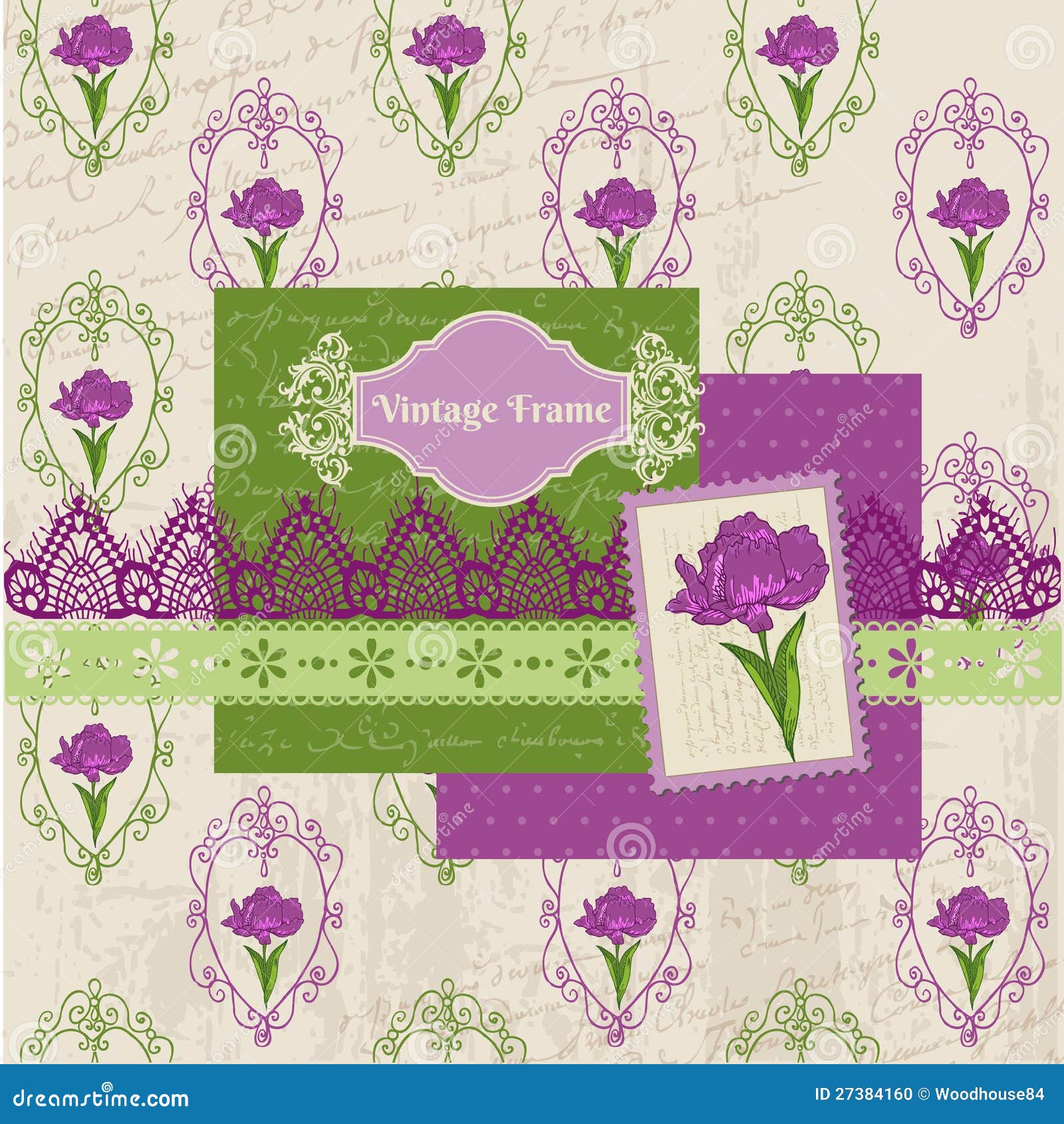 Scrapbook Design Elements - Iris Flowers Stock Vector - Illustration of ...