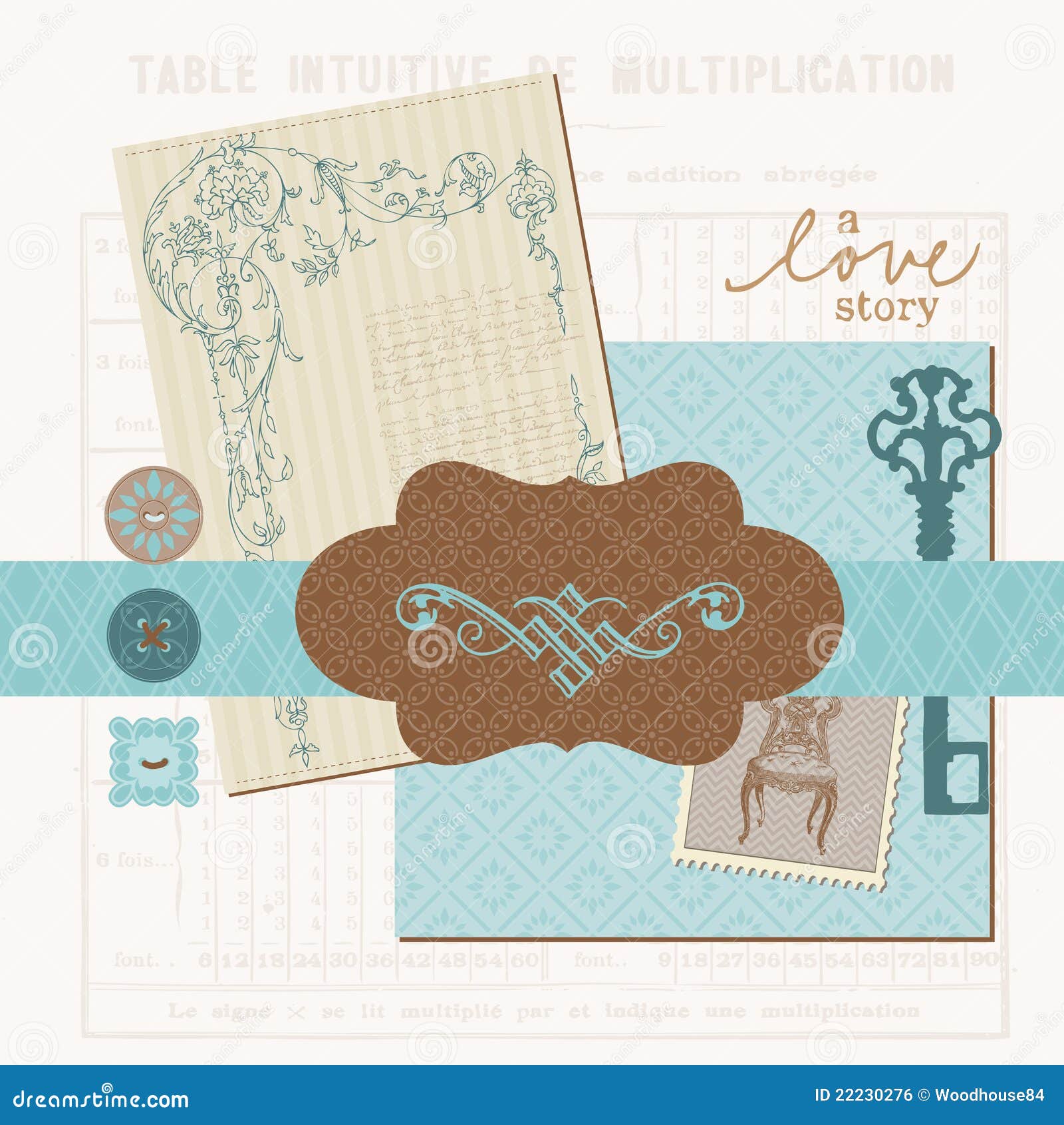Scrapbook Design Elements - Vintage Love Set Stock Vector ...