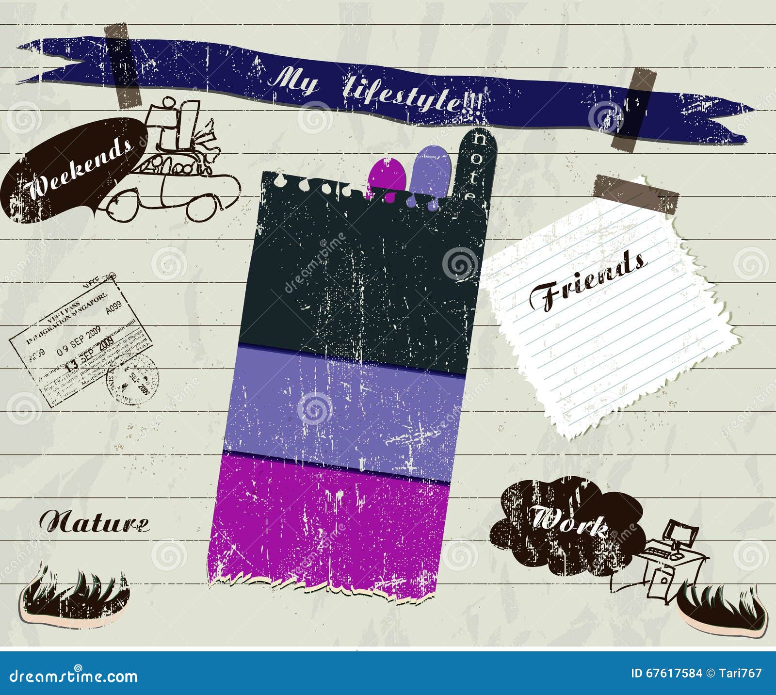 Scrapbook details set. stock vector. Illustration of texture - 67617584