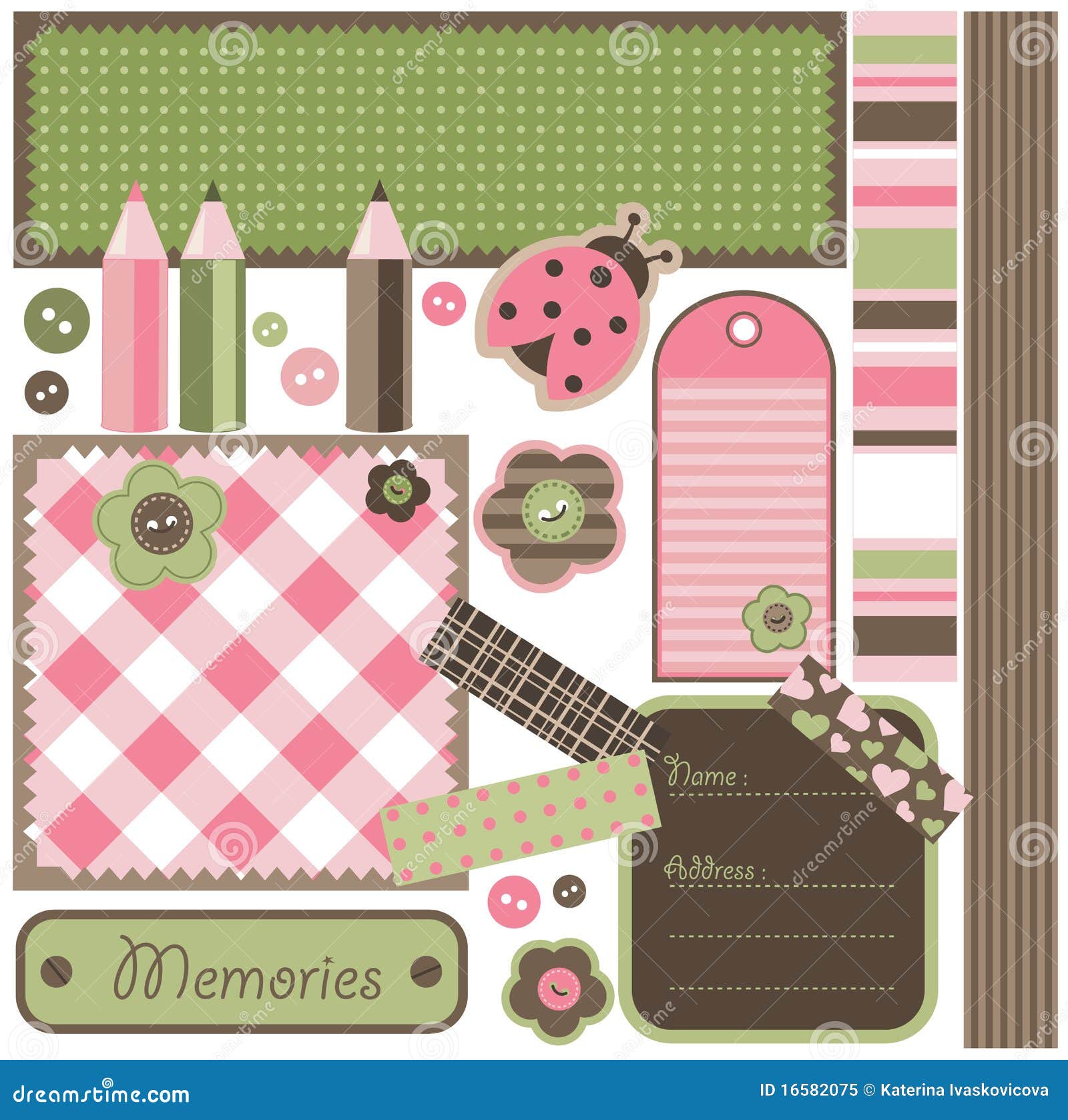 Scrapbook elements stock vector. Illustration of colorful - 16582075