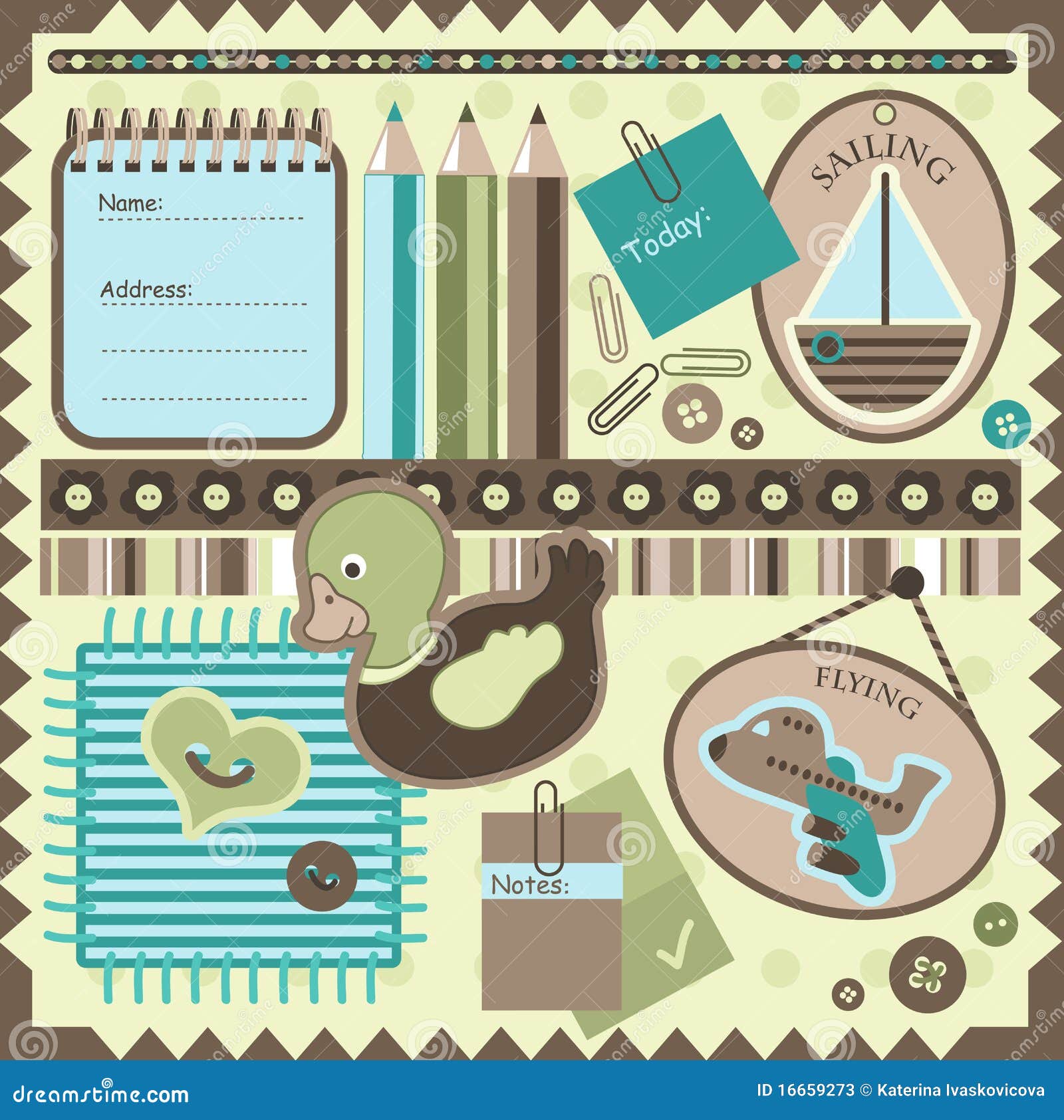 Scrapbook elements stock vector. Illustration of decorative - 16659273
