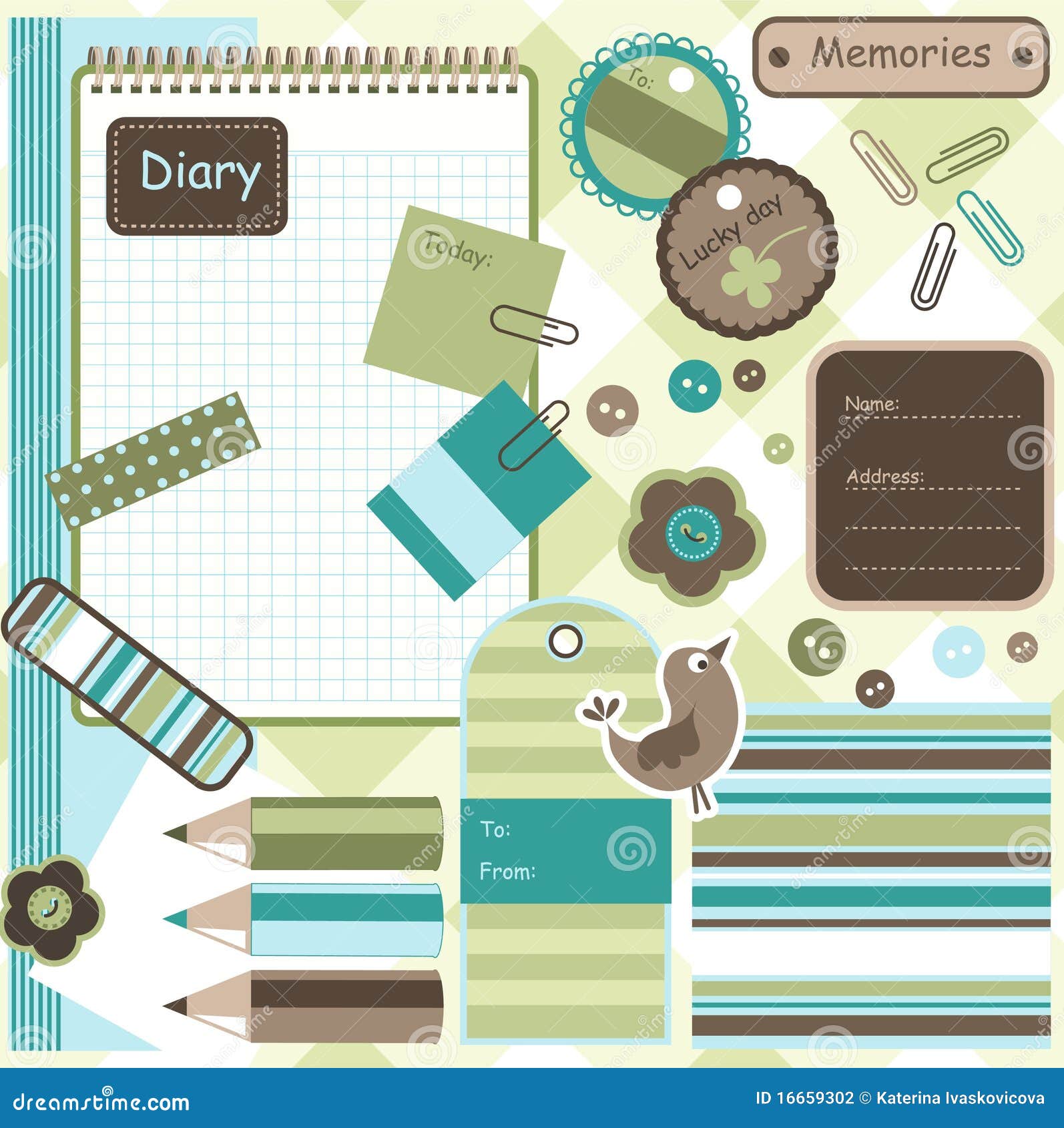 Scrapbook elements stock vector. Illustration of gift - 16659302