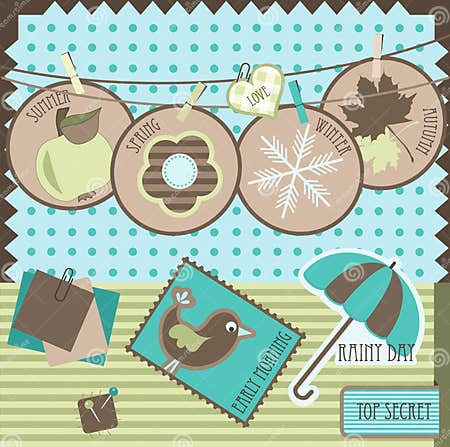 Scrapbook elements stock vector. Illustration of paper - 16659316