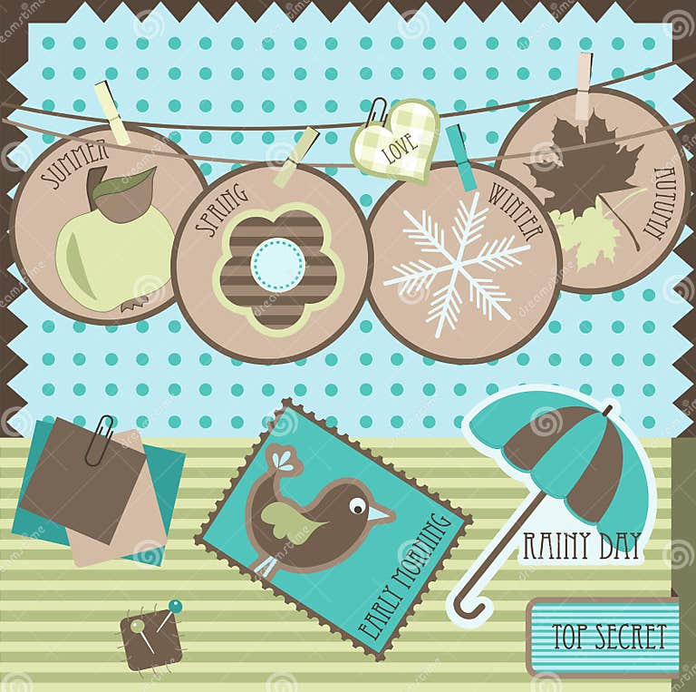 Scrapbook elements stock vector. Illustration of paper - 16659316