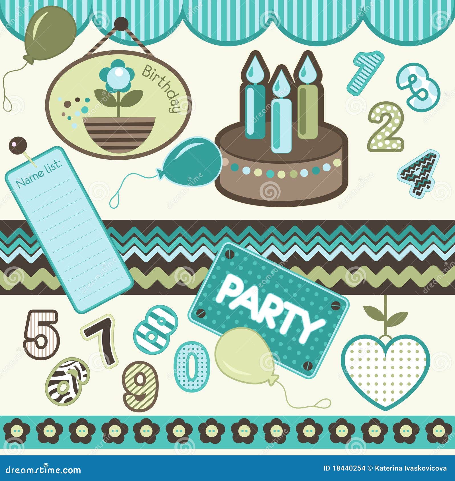 Scrapbook elements stock vector. Illustration of heart - 18440254