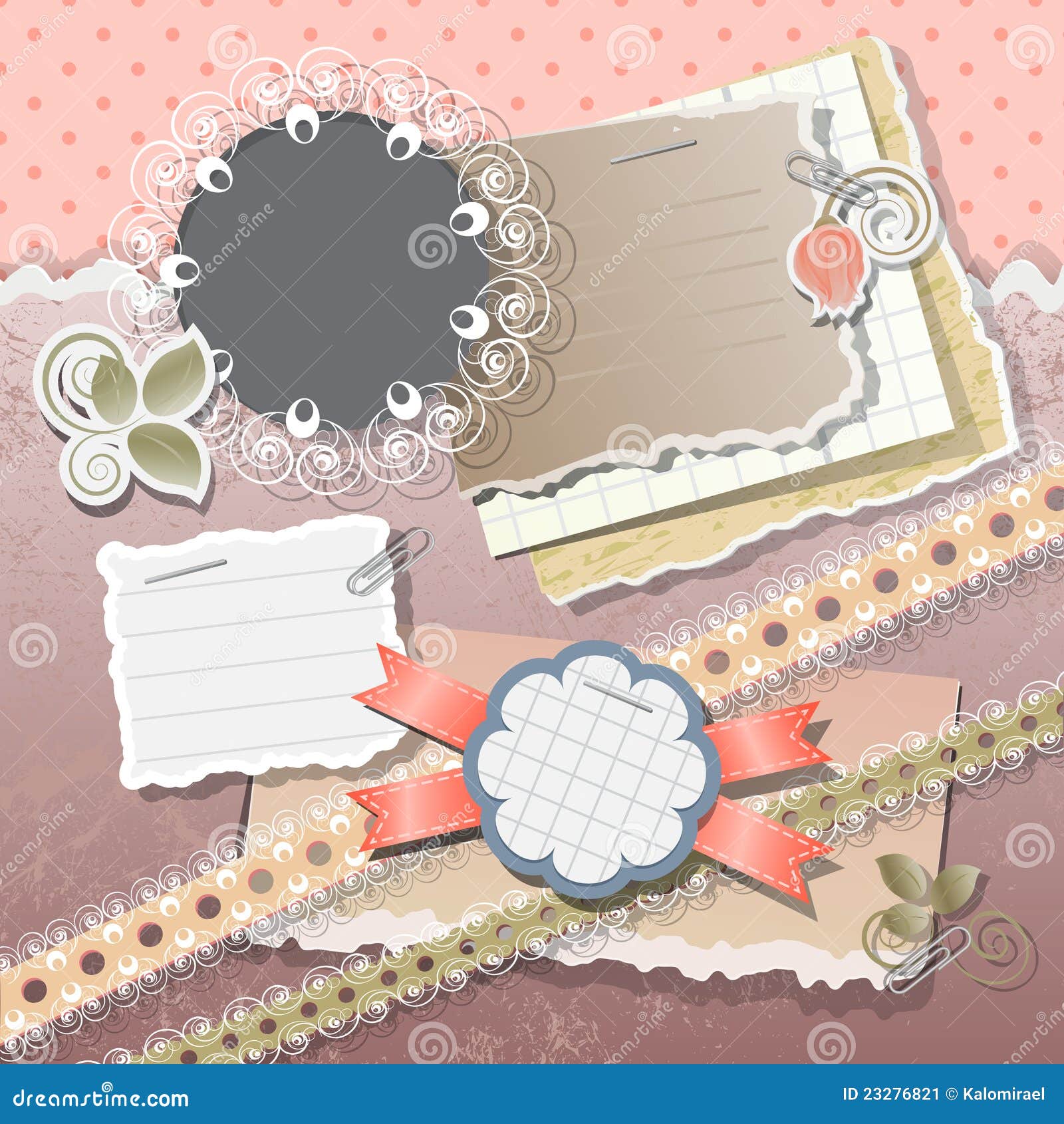 Scrapbook elements stock vector. Illustration of notepaper - 23276821