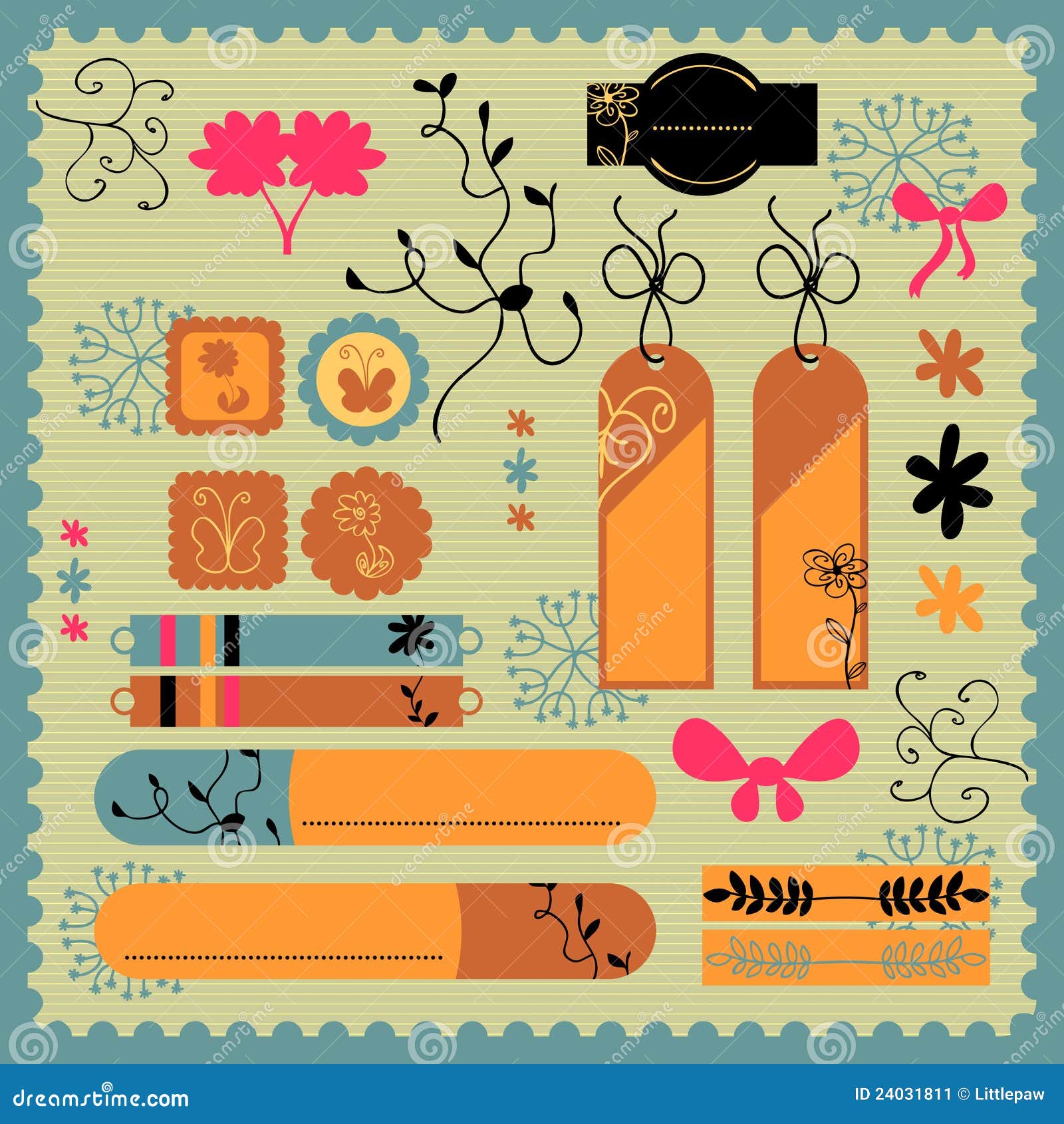 Scrapbook elements stock vector. Illustration of creative - 24031811