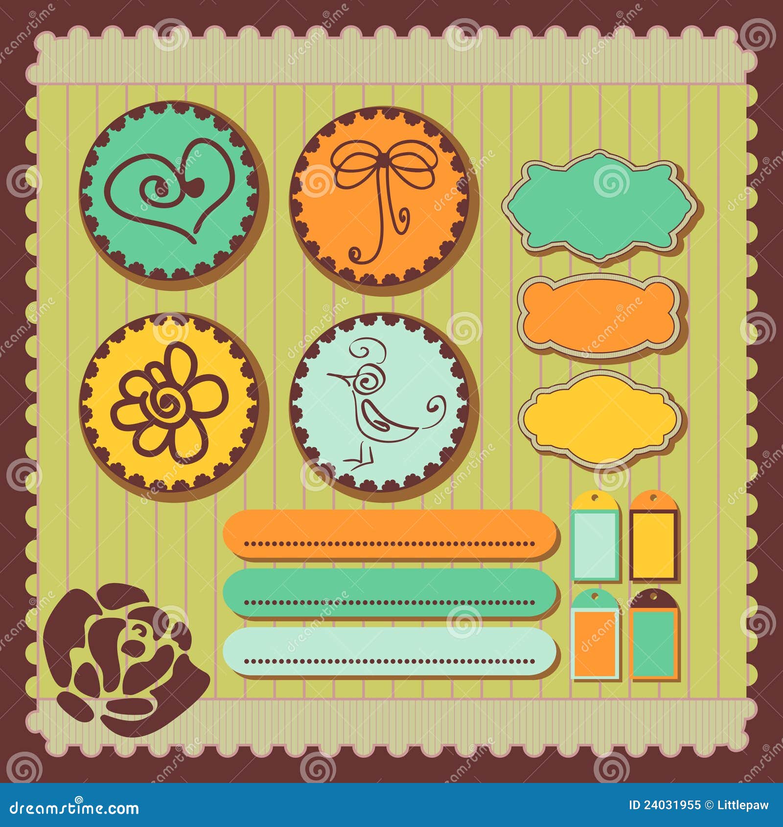 Scrapbook elements stock vector. Illustration of beautiful - 24031955
