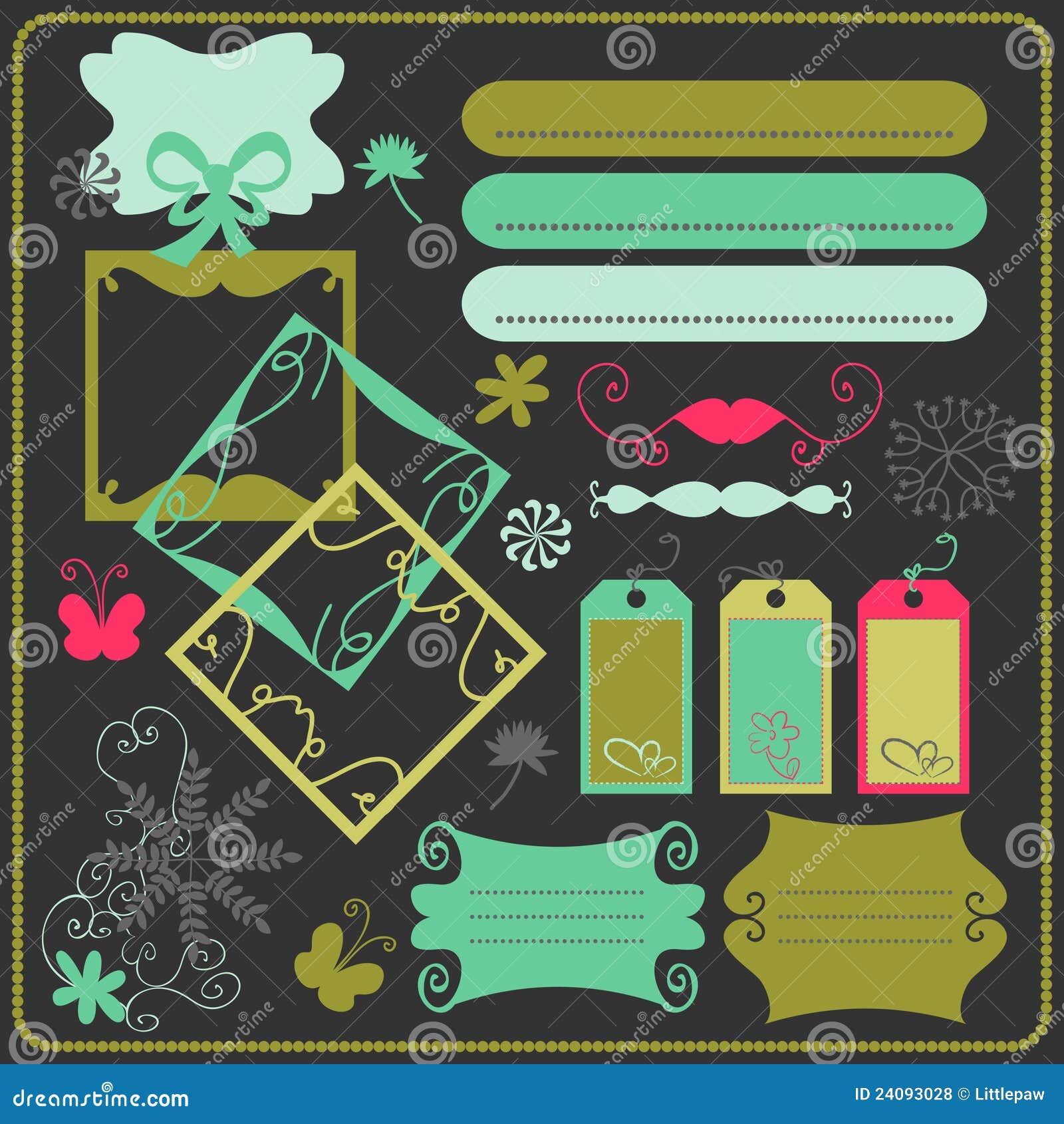 Scrapbook elements stock vector. Illustration of frame - 24093028