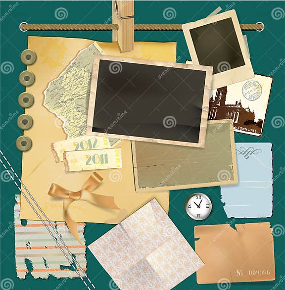 Scrapbook elements set stock vector. Illustration of ticket - 21390322