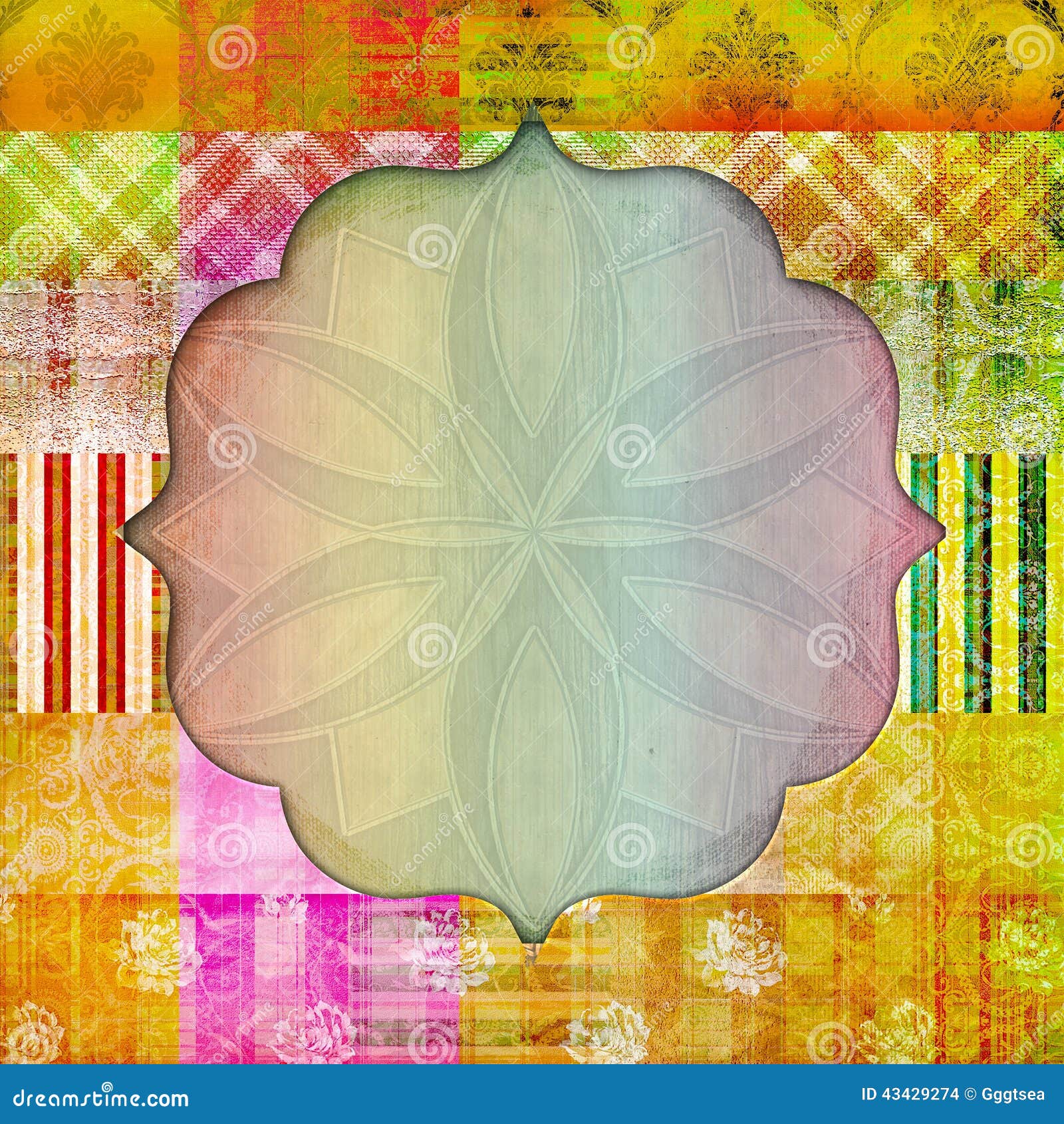 Scrapbook frame collage stock illustration. Illustration of batik ...