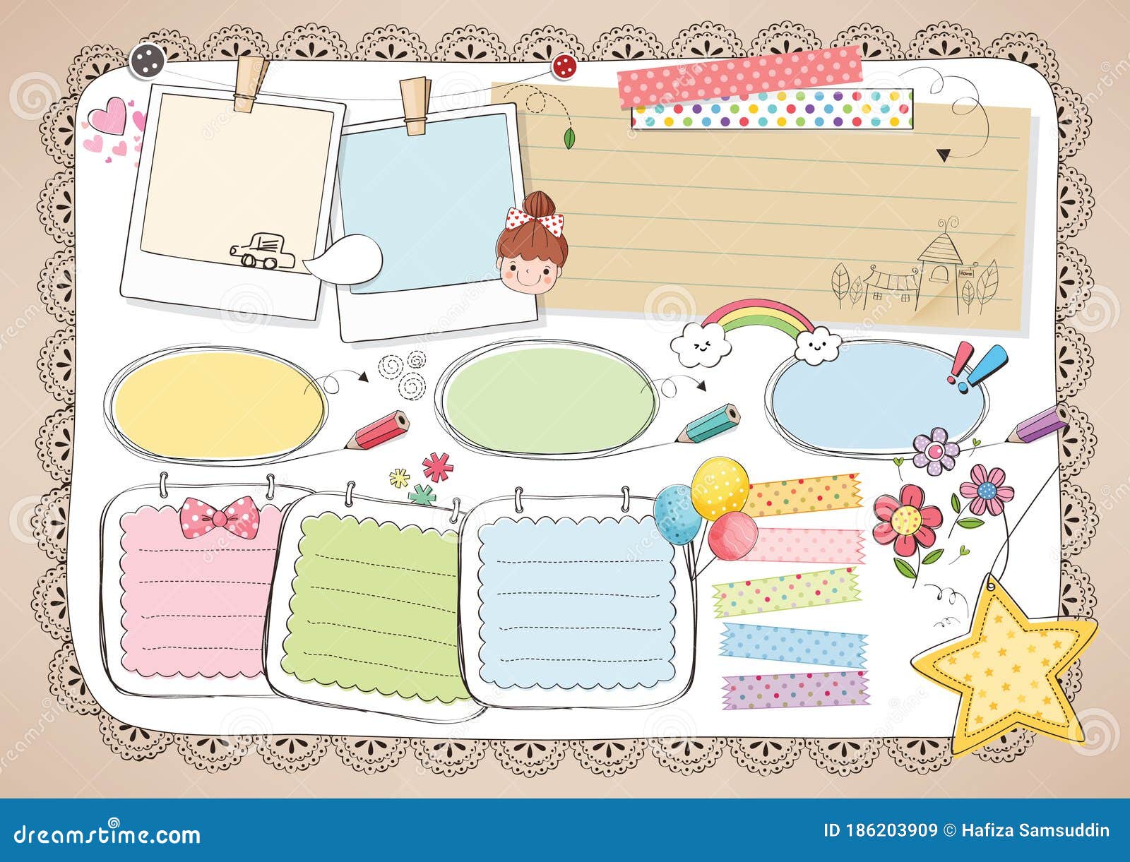 Scrapbook Icons. Vector Illustration Decorative Design Stock Vector ...