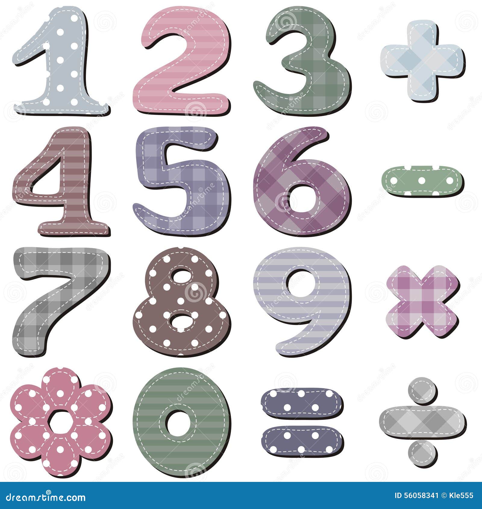 Scrapbook numbers on white stock illustration. Illustration of isolated ...