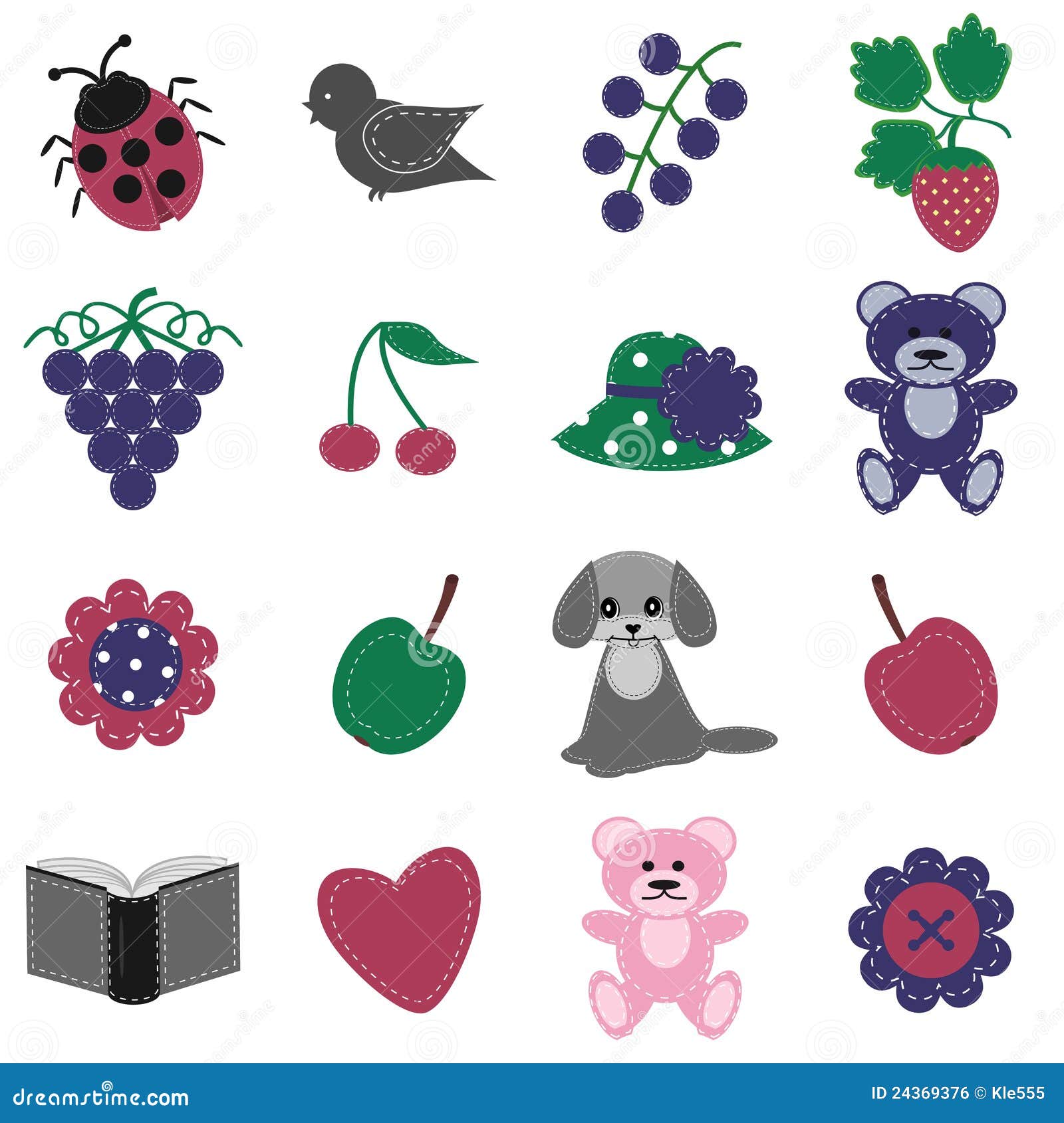 Scrapbook Objects on White Background Stock Illustration - Illustration ...