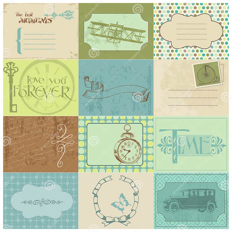 Scrapbook Paper Tags and Design Elements Stock Vector - Illustration of ...