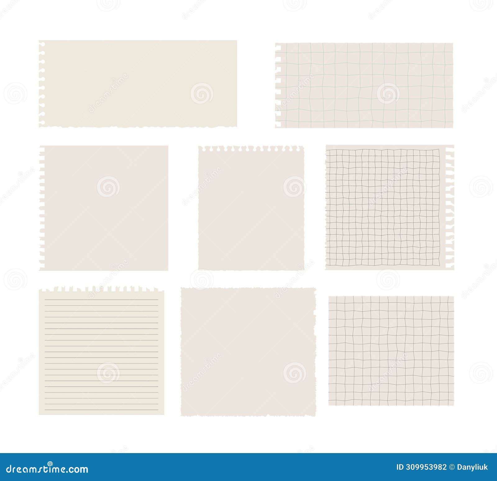 Scrapbook Papers. Blank Notepad Pages Vector Illustration. Stock Vector ...