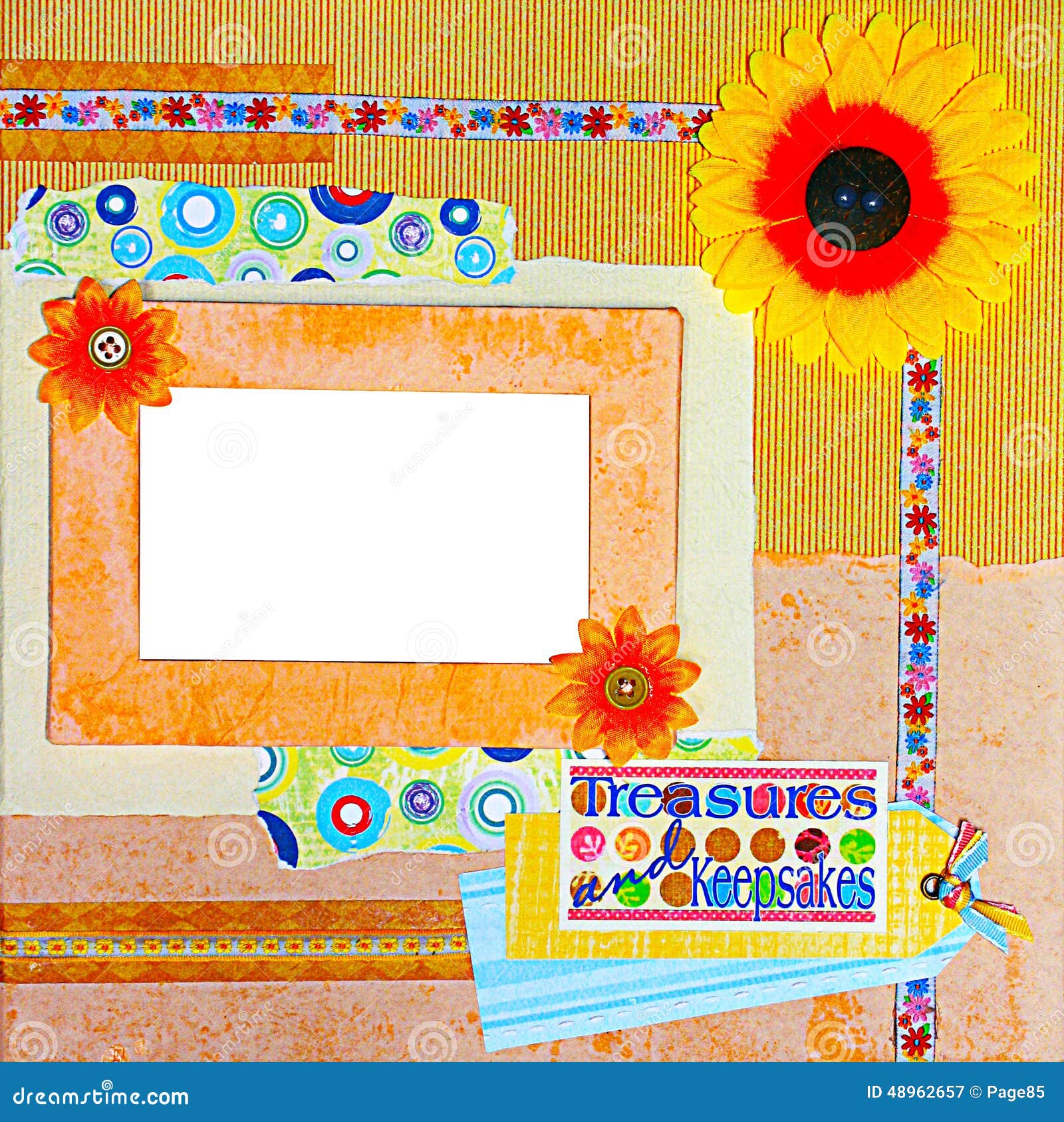 Scrapbook photo frame stock illustration. Illustration of colorful ...