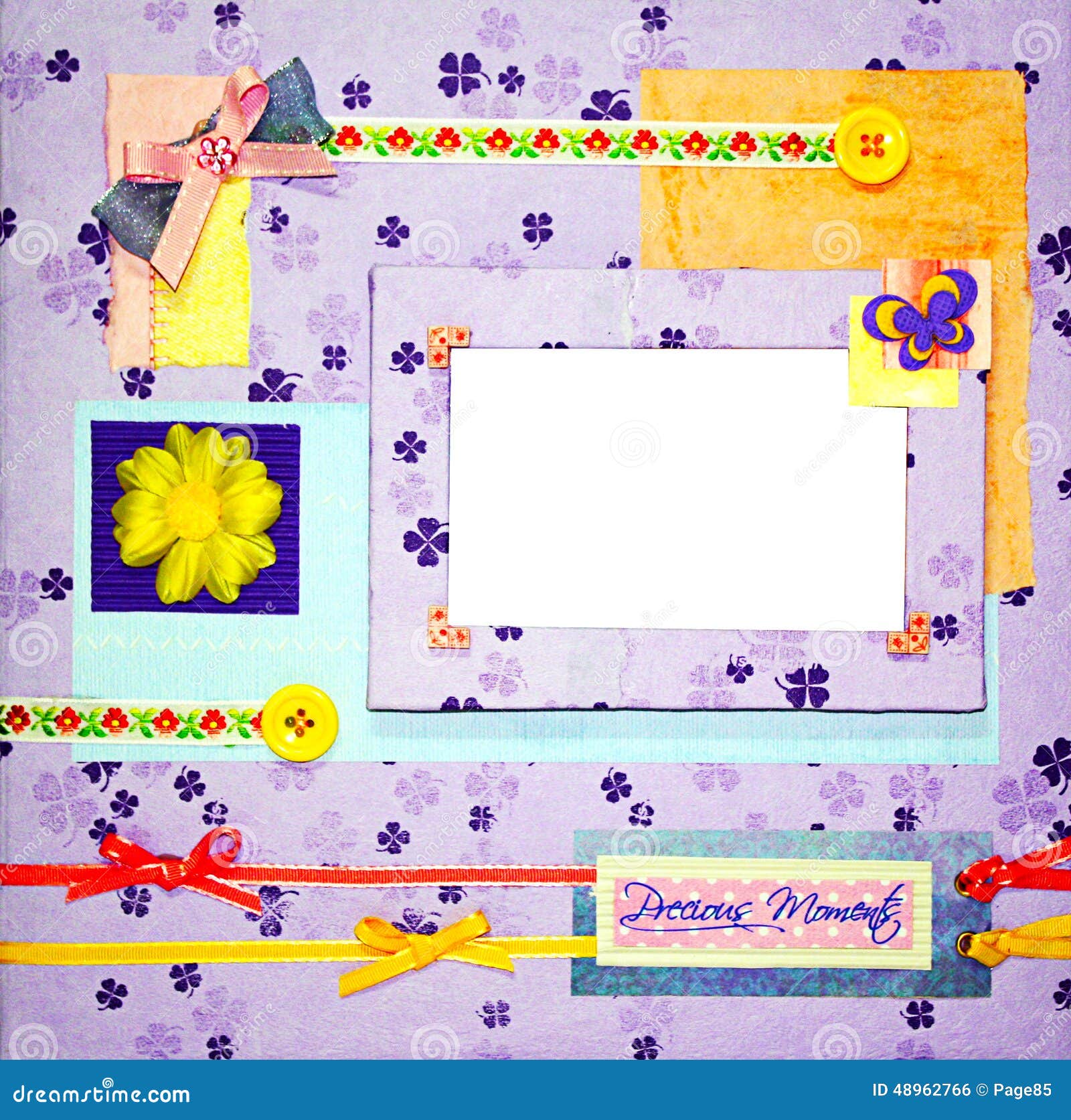 Scrapbook photo frame stock illustration. Illustration of colorful ...