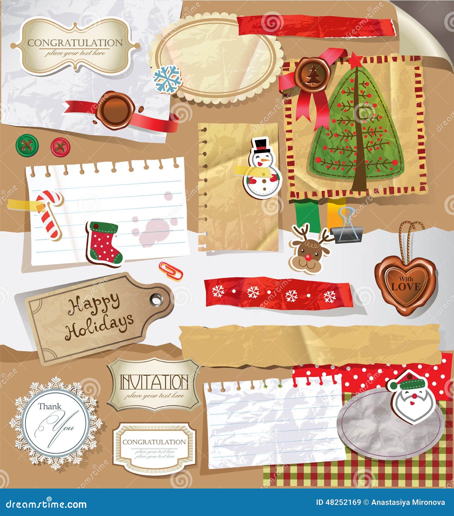 Scrapbook set. stock vector. Illustration of decoration - 48252169