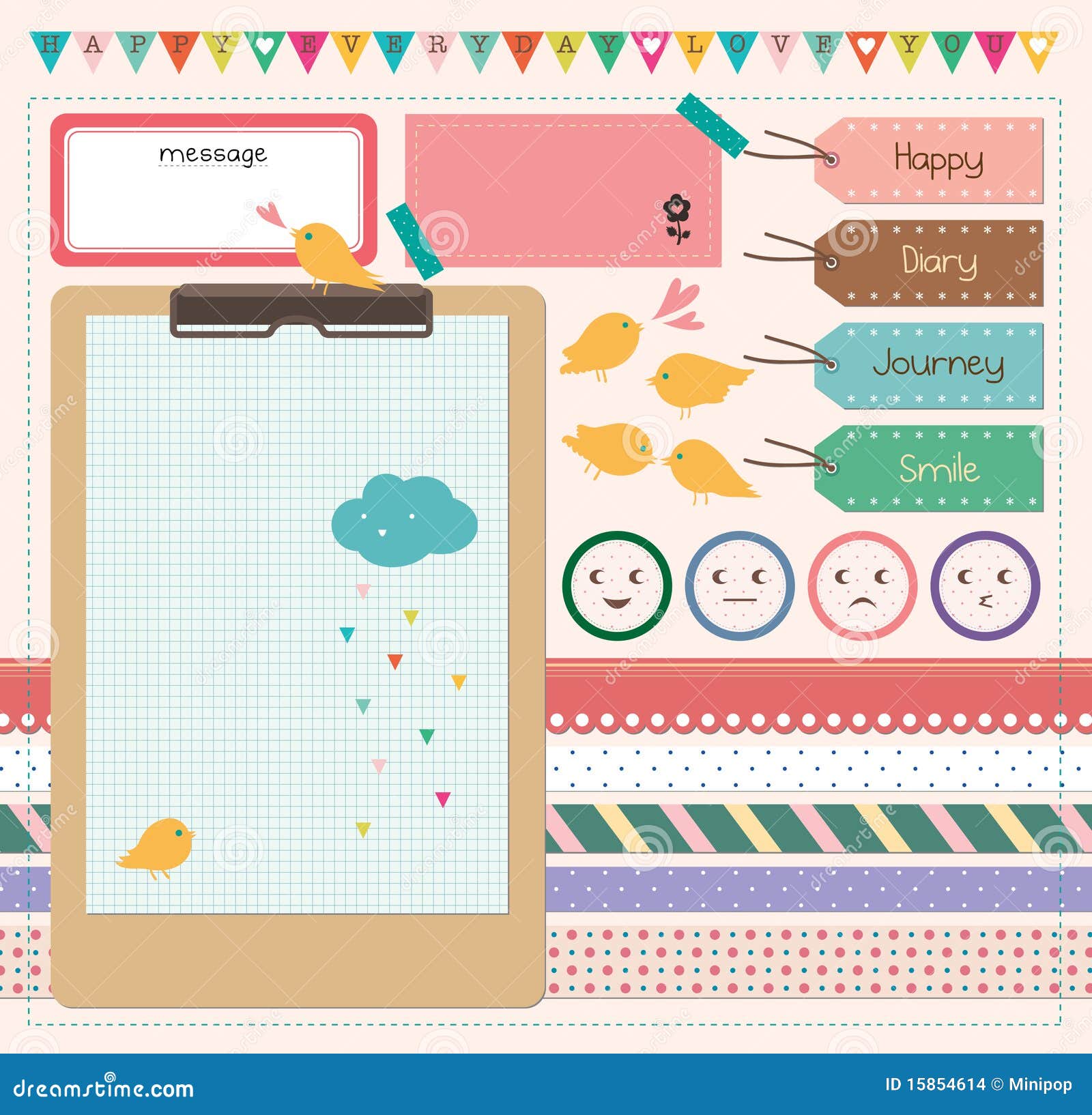 Scrapbooking Elements stock vector. Illustration of elements - 15854614