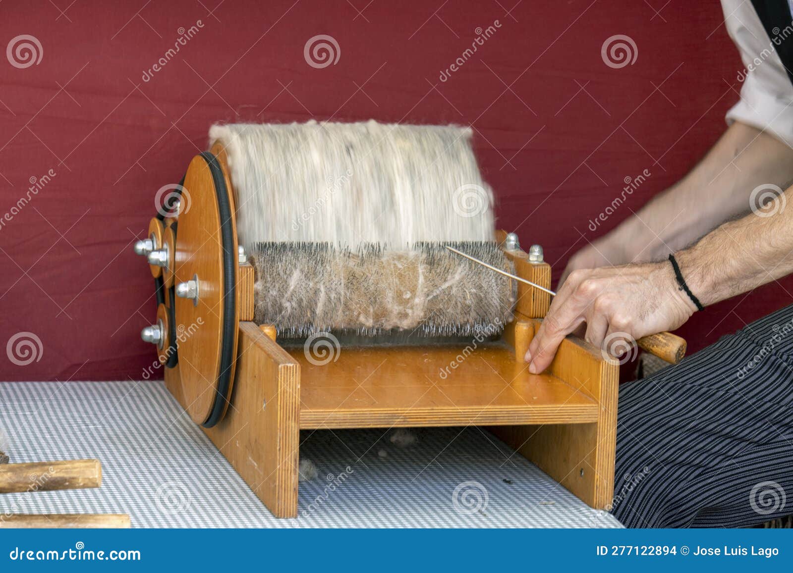 Scrape the Wool with a Craft Machine Stock Photo - Image of skill ...