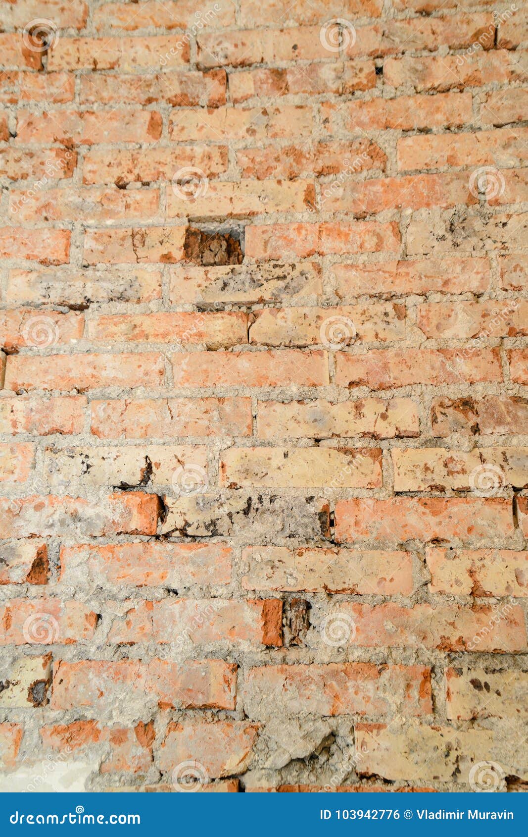 Scuffed brick wall stock photo. Image of stone, retro - 103942776
