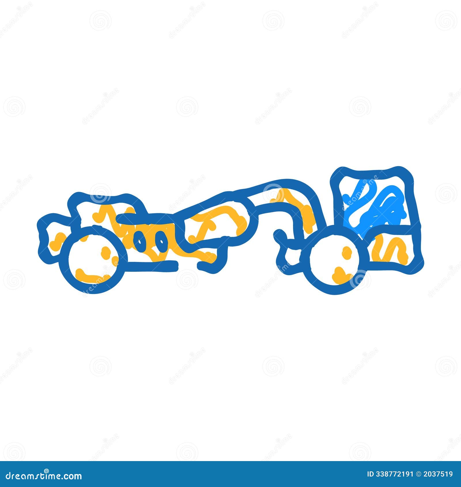 Scraper Machine Construction Vehicle Icon Doodle Illustration Stock ...