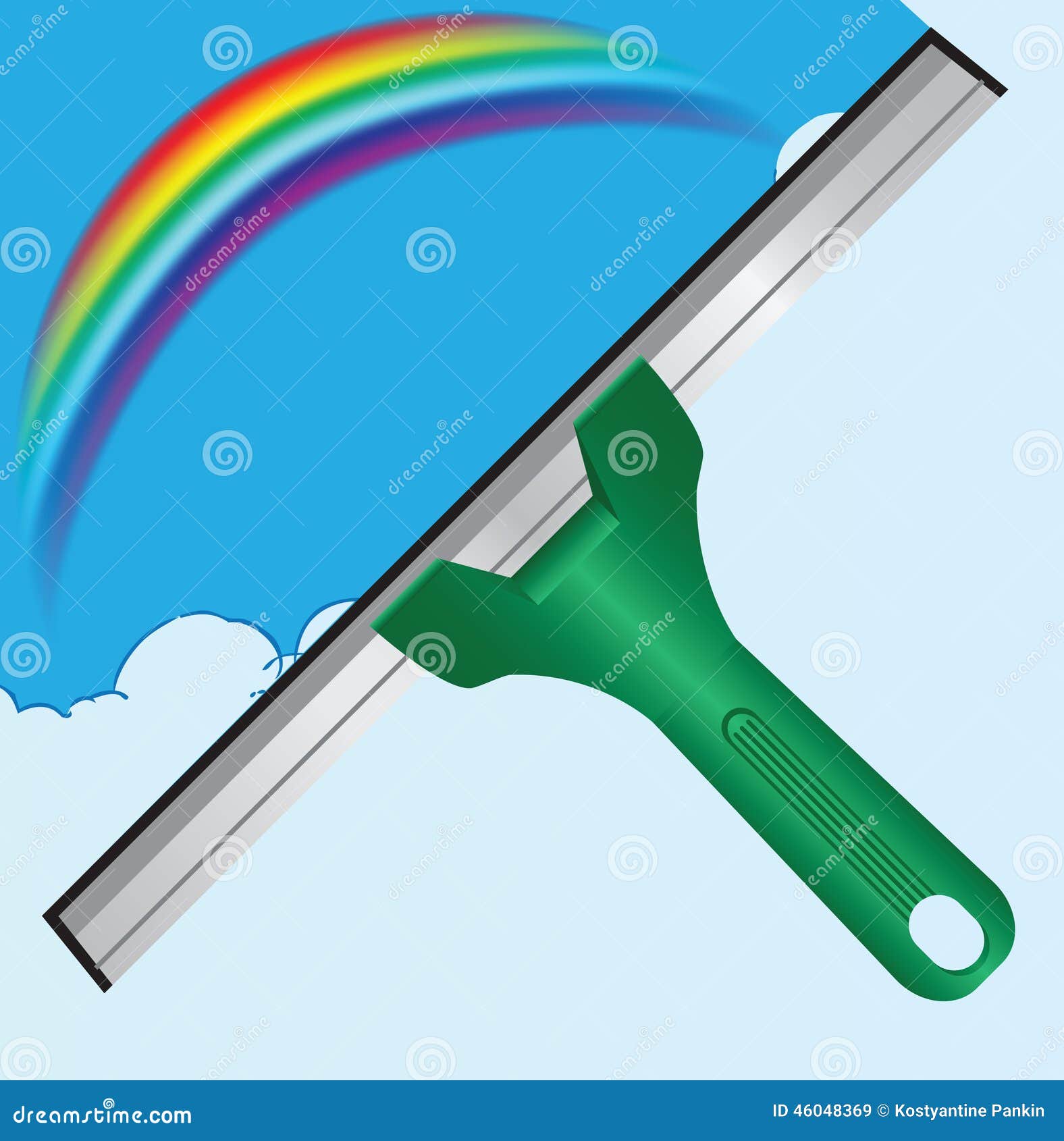 Scraper and a rainbow stock vector. Illustration of house - 46048369