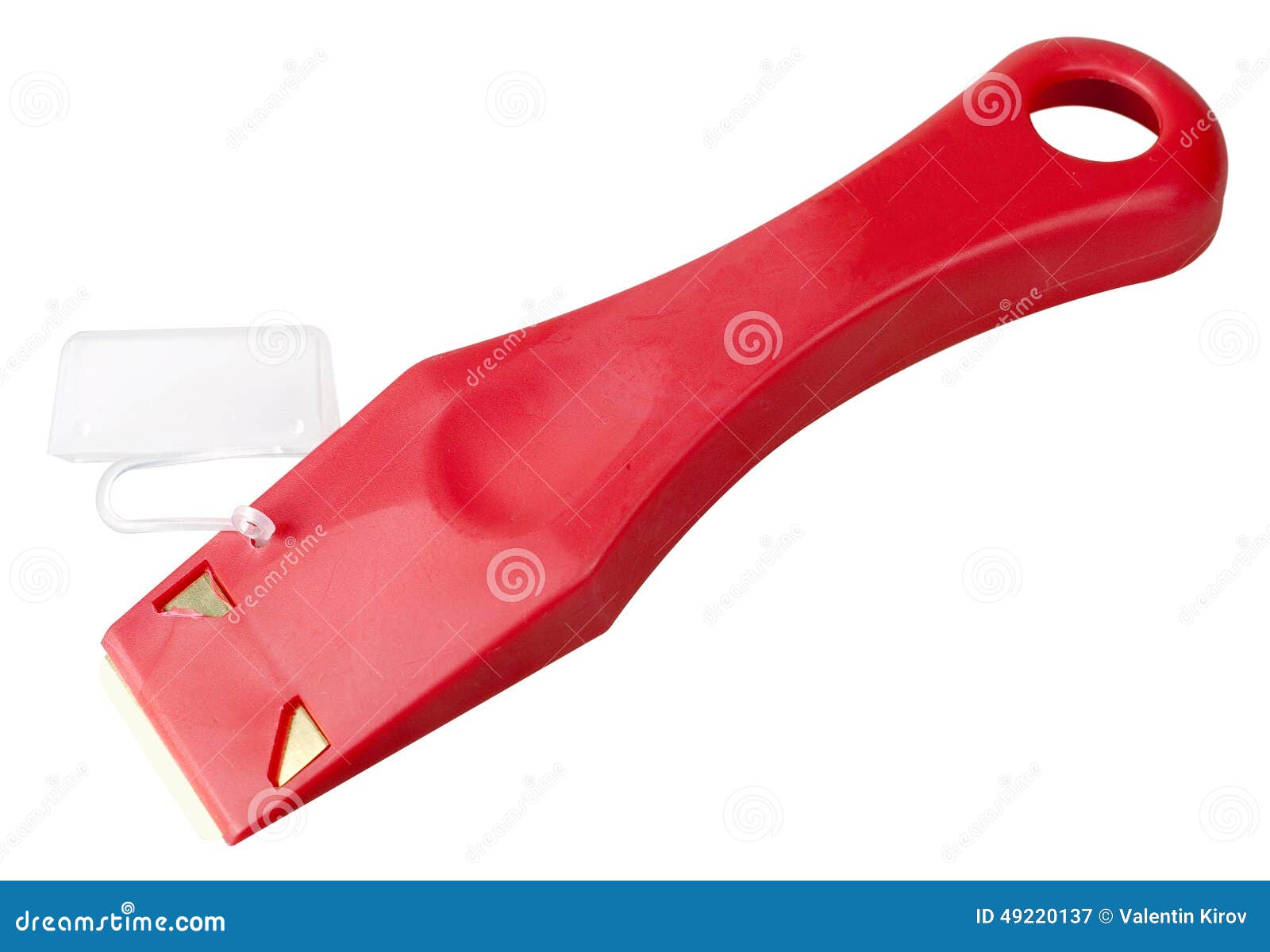 Scraper for Stickers and Self Adhesive Labels Removing. Isolated Stock ...