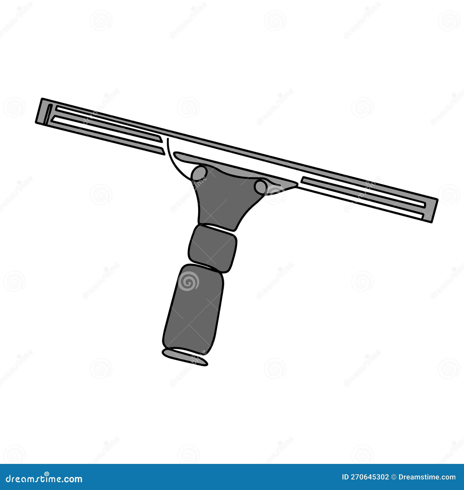 Scrapers. Window Cleaner with a Rubber Nozzle. Drawing with One Line ...