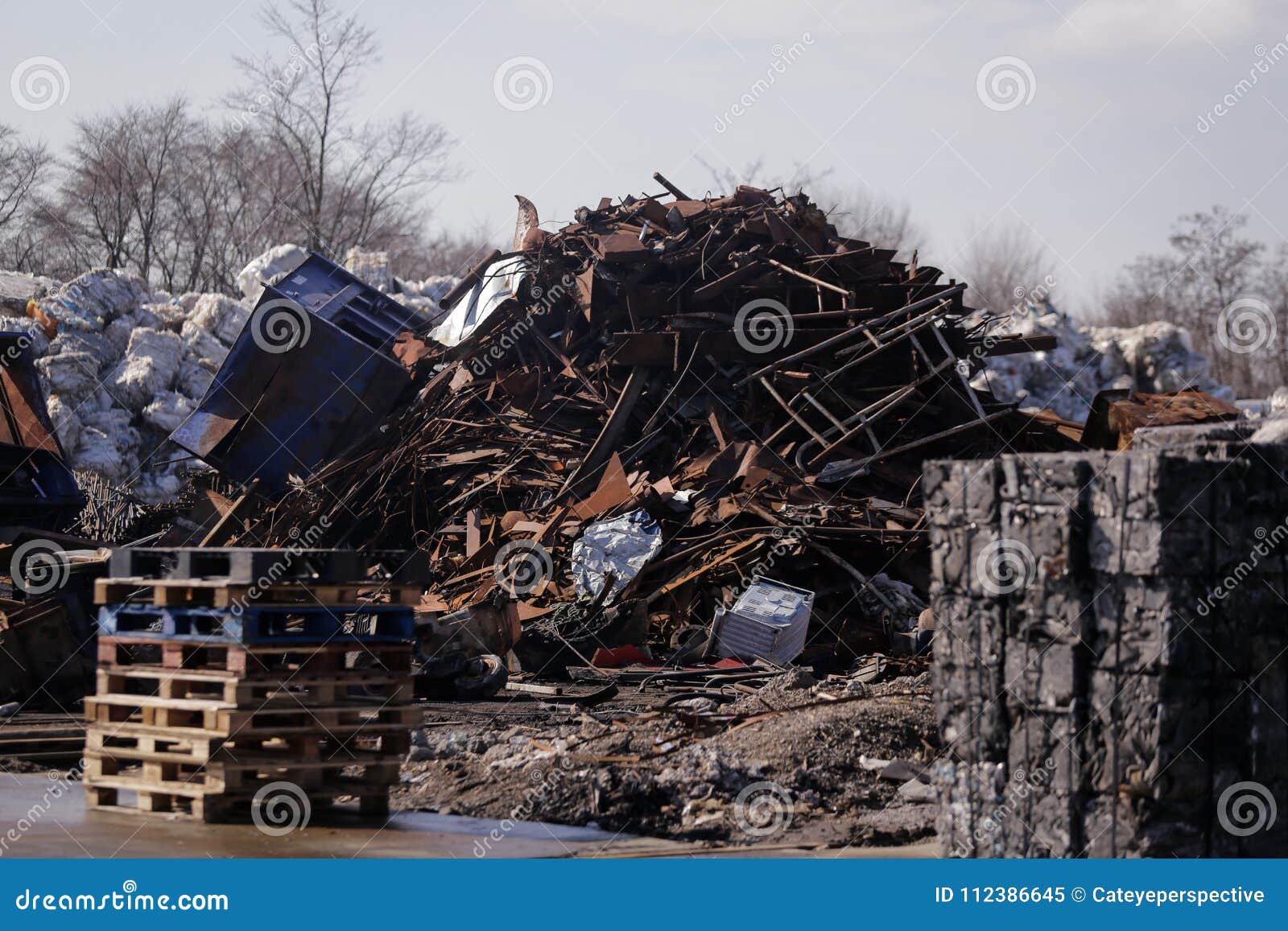 Scrapheap junkyard stock image. Image of equipment, damaged - 112386645