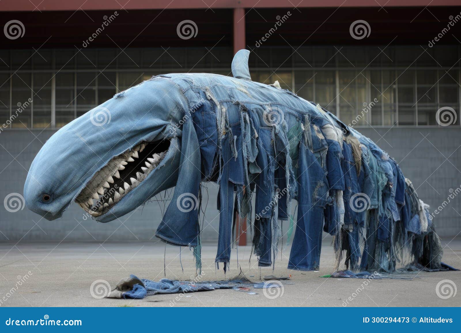 Scraps of Denim Jeans Arranged into a Blue Whale Stock Image - Image of ...