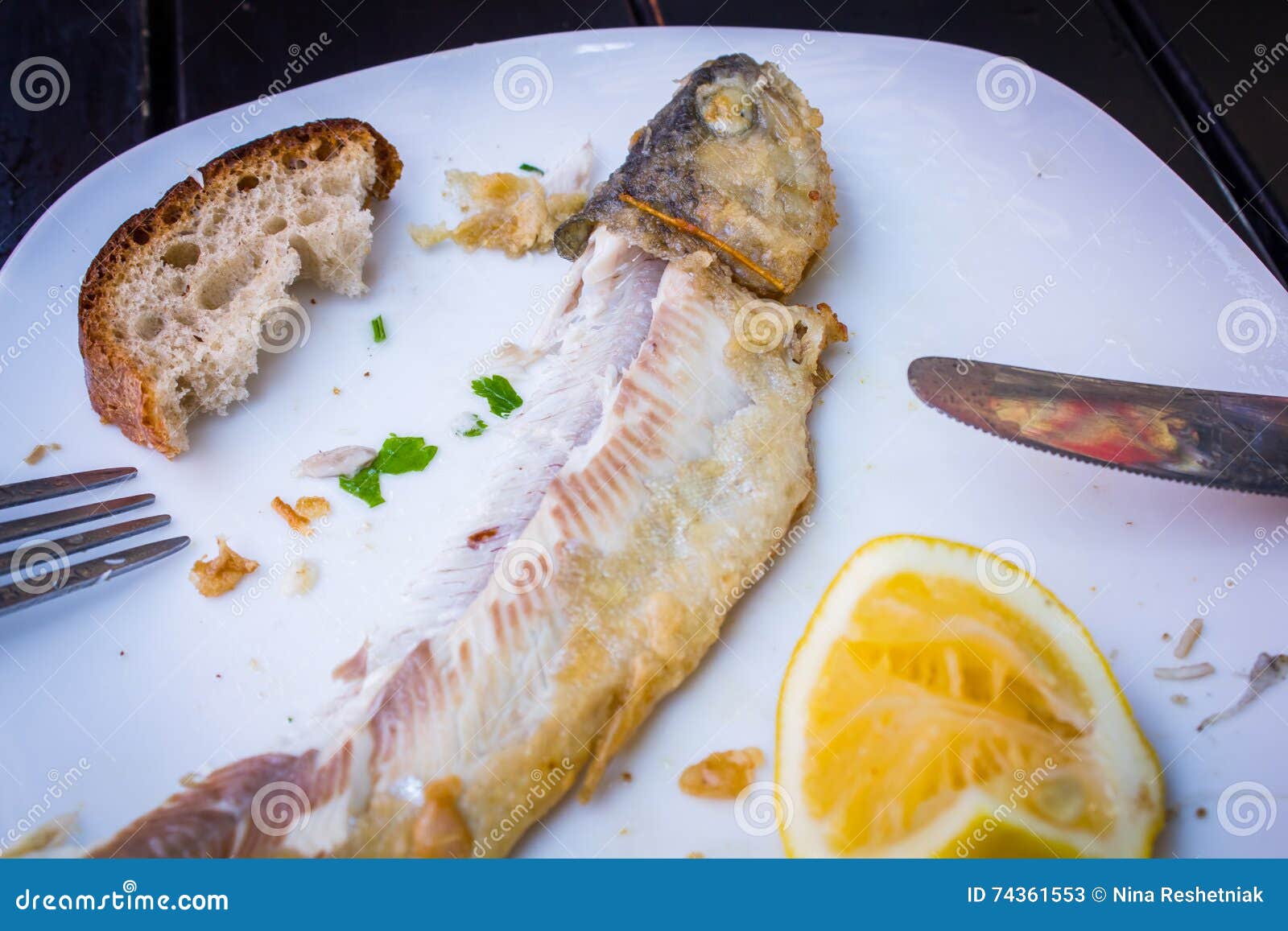 Scraps of fried fish stock image. Image of background - 74361553