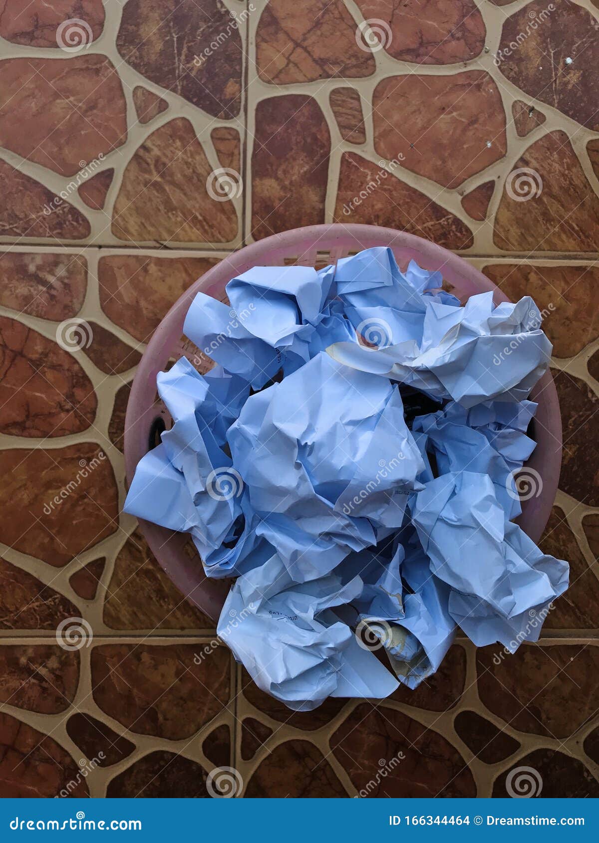 Scraps of Paper in the Bin that Fell Down Stock Photo - Image of paper ...